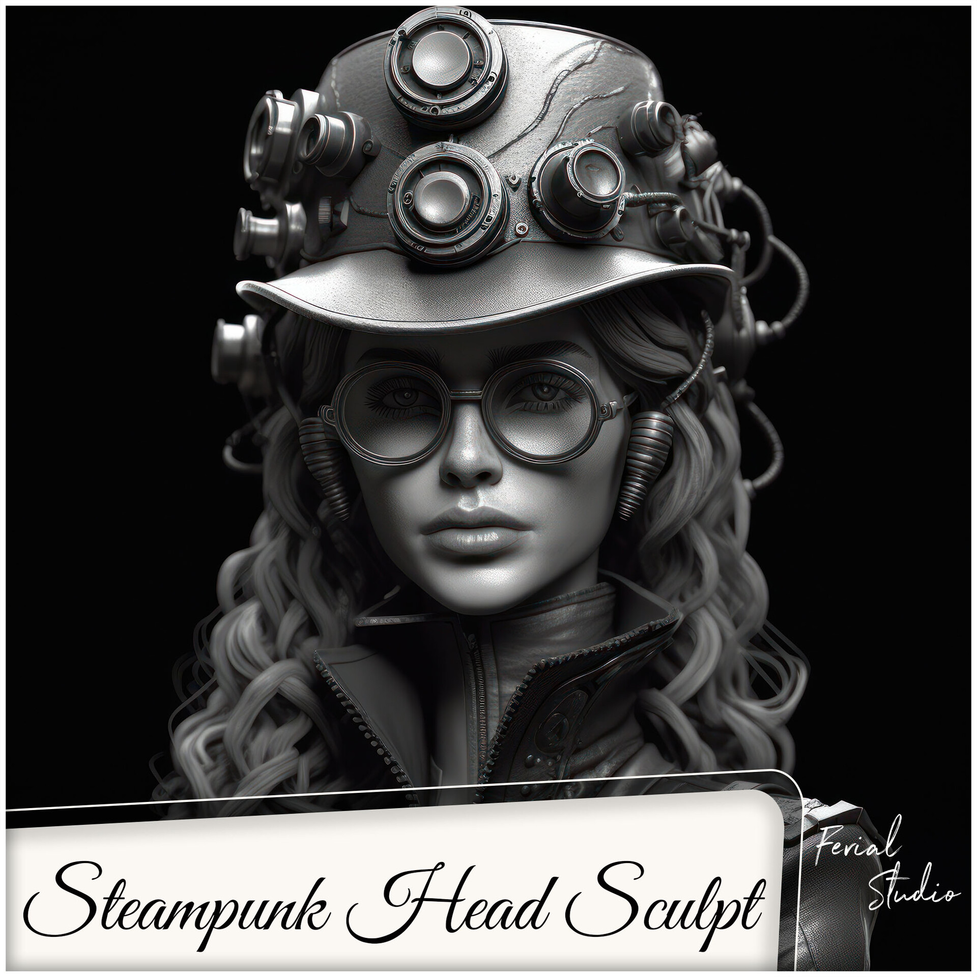 Ferial Studio - 🔹410 Steampunk Head Sculpt - Male and Female Reference ...