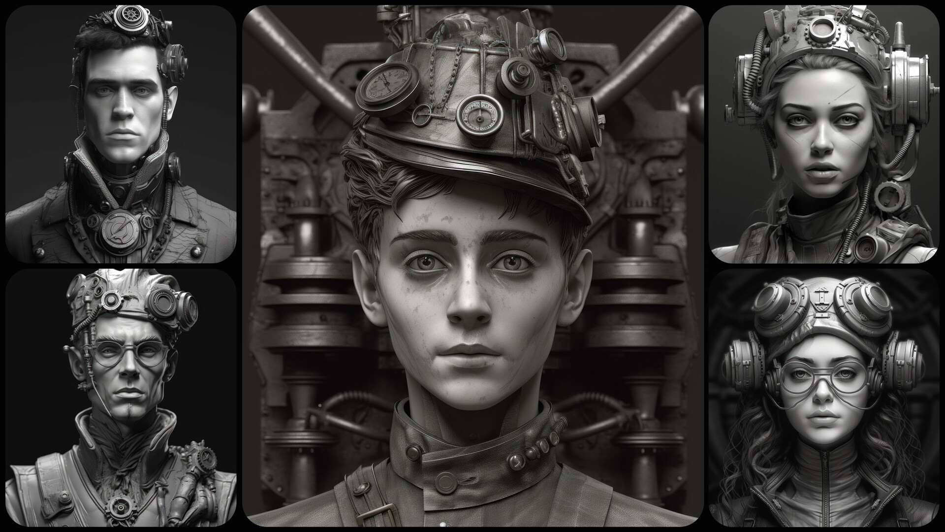 Ferial Studio - 🔹410 Steampunk Head Sculpt - Male and Female Reference ...