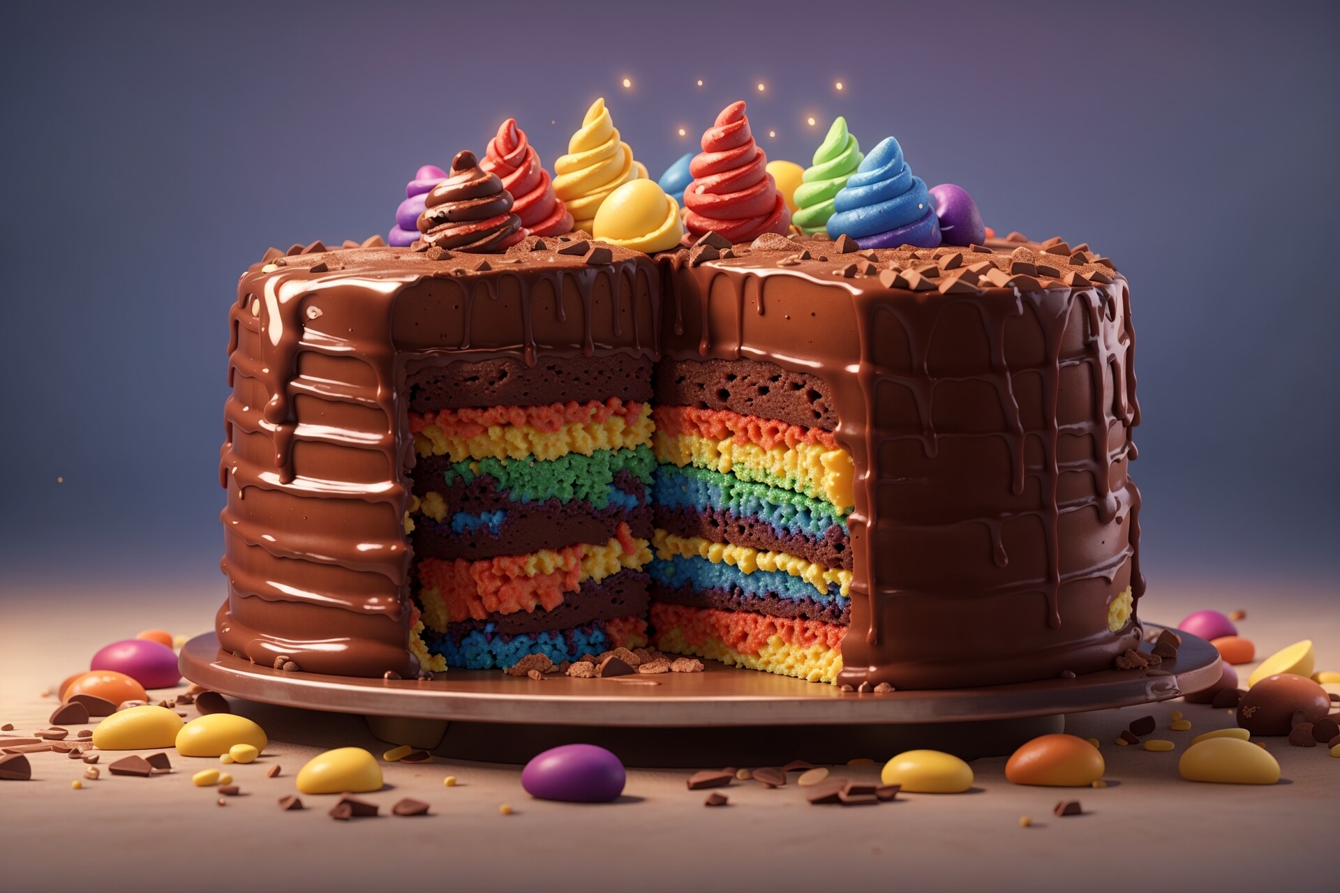 Delia Wright - Rainbow Cakes and Chocolate Rainbow Cakes
