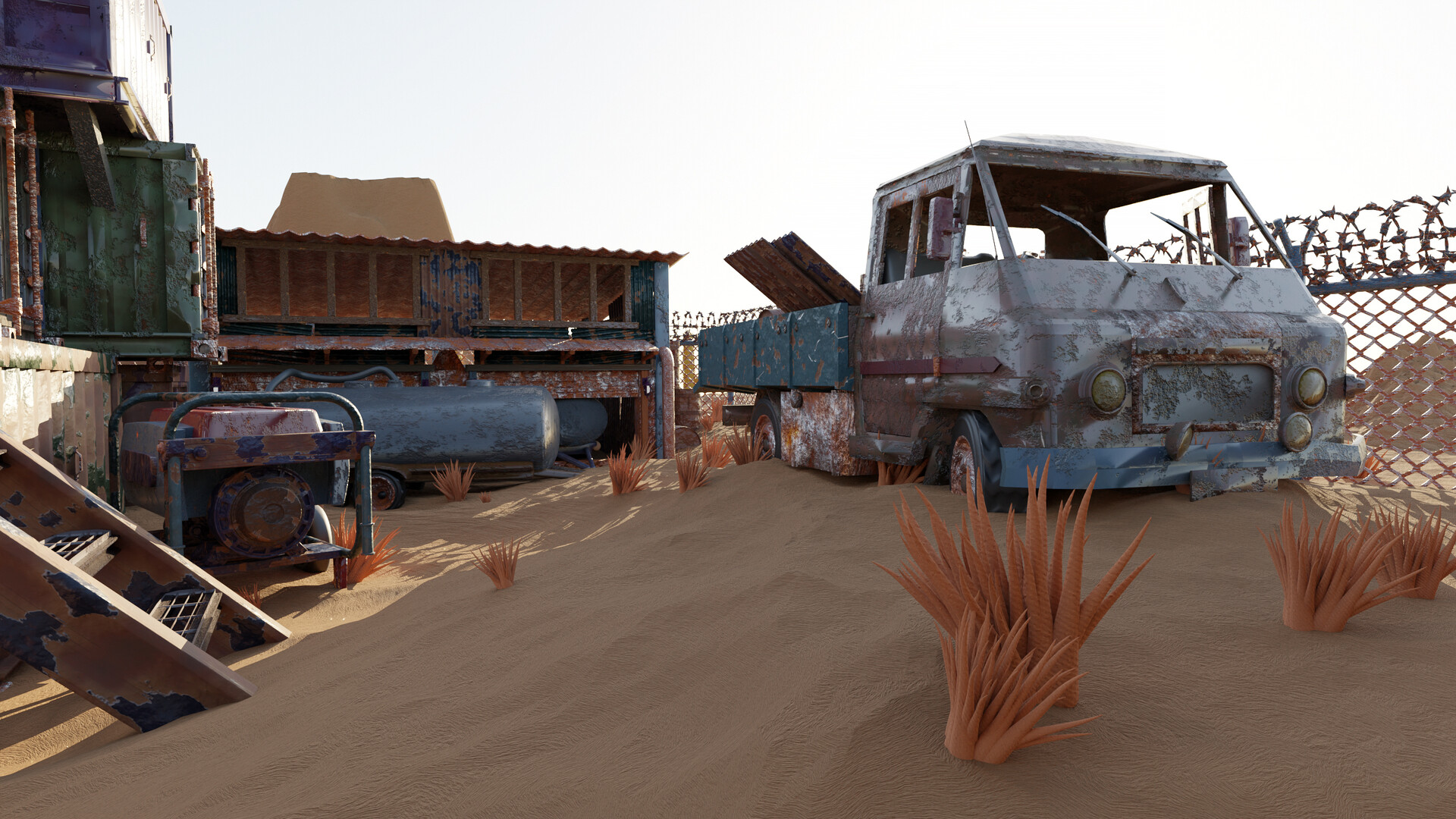 ИЗИ Blender - Stylized Post-Apocalyptic Outpost