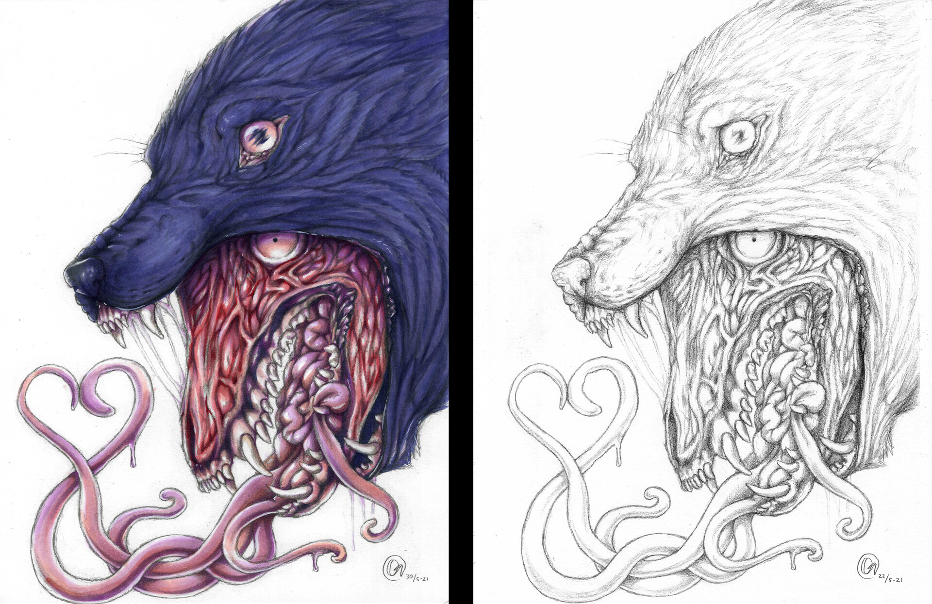 Olivia G - Collection of Creatures (Traditional art)