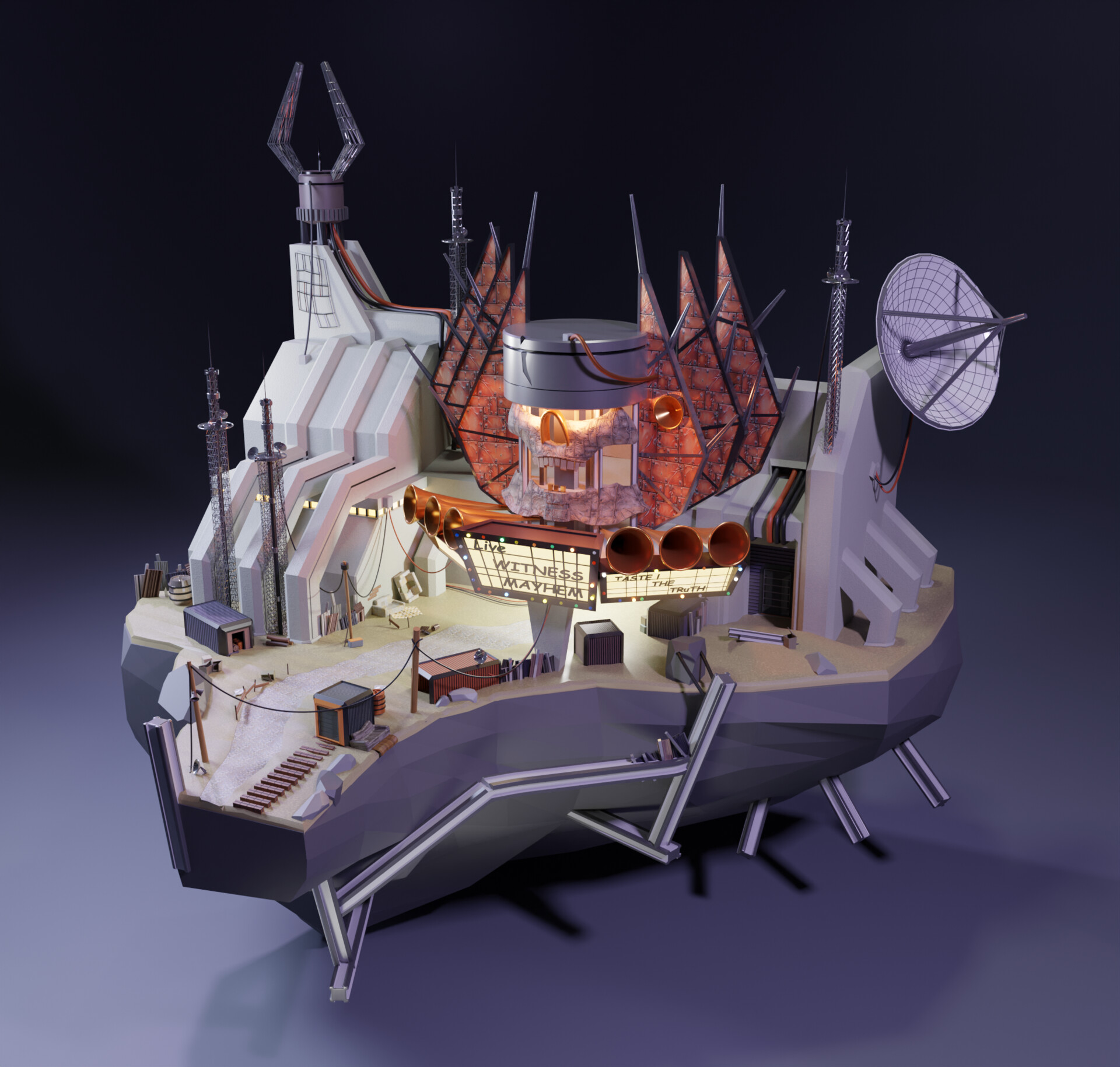 ArtStation - Diorama Inspired by 'Borderlands 3' - Holy Broadcast Center