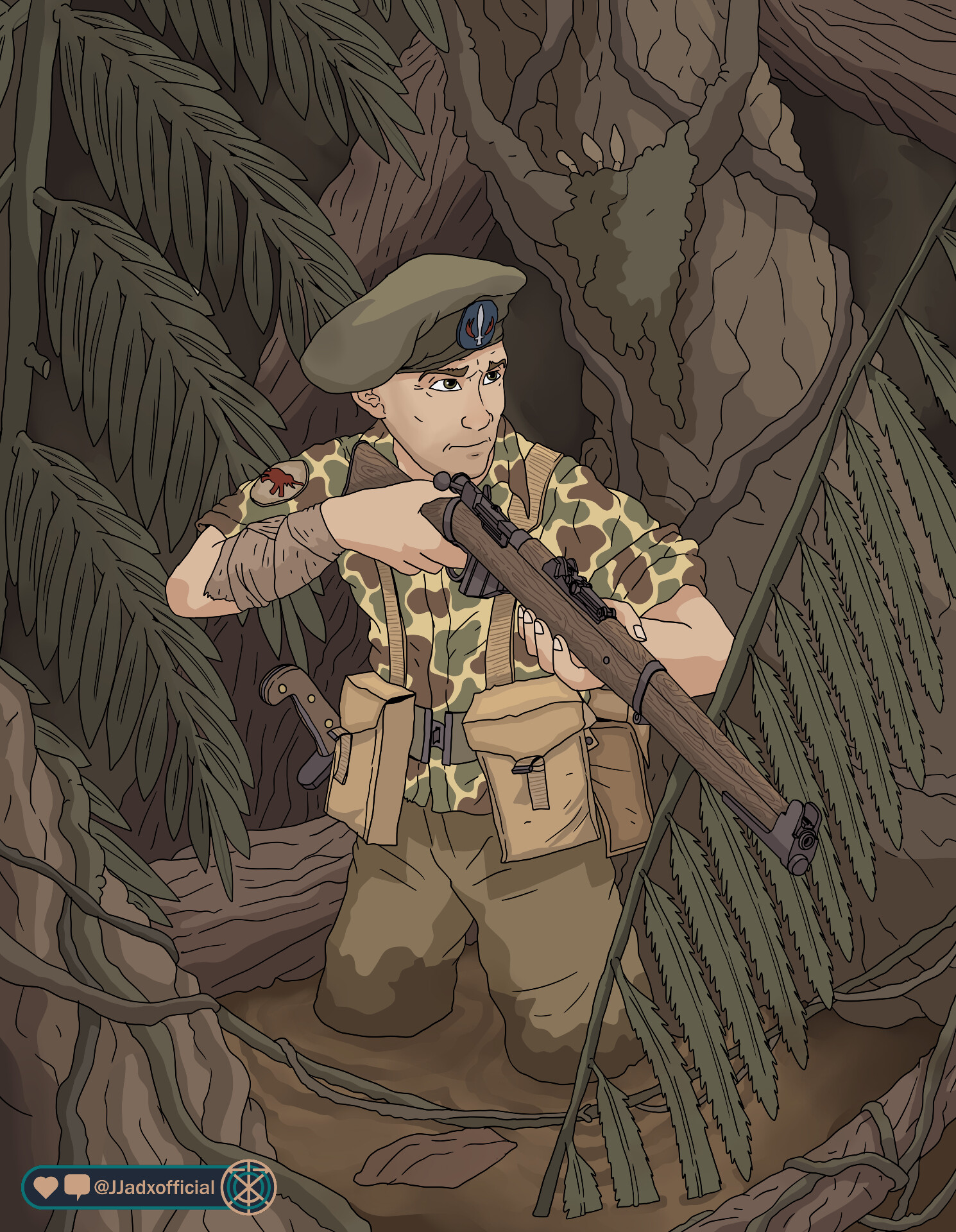 J.J. ADX - Dutch indies KNIL soldier in the indonesian jungle.