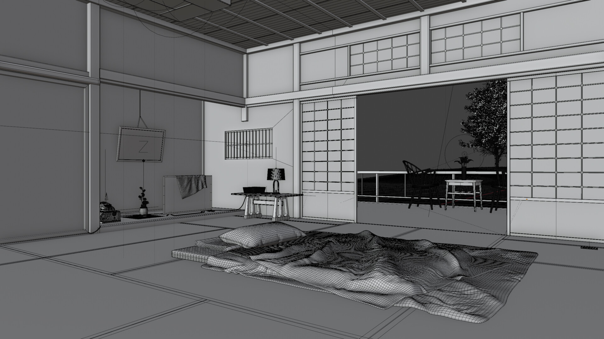 how to draw a japanese room