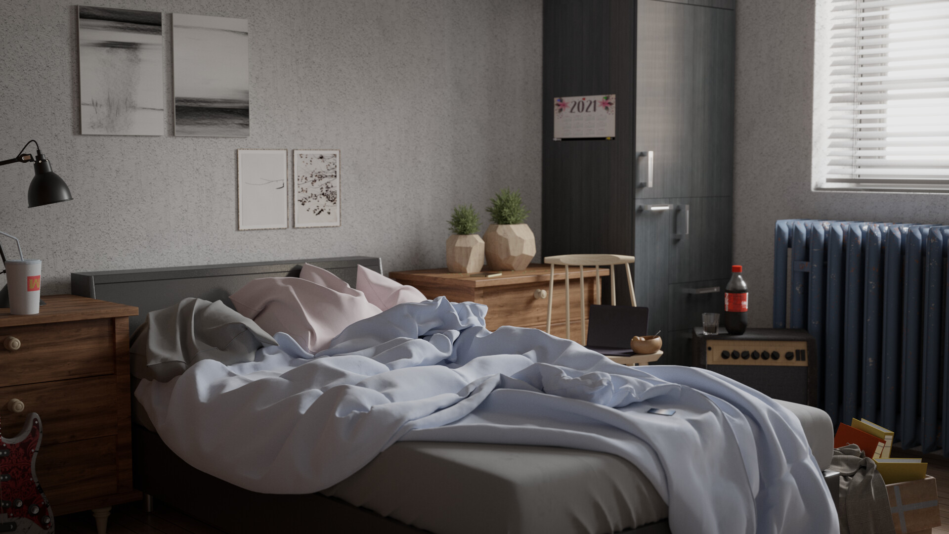 ArtStation - Messy Room - Human eye exposure