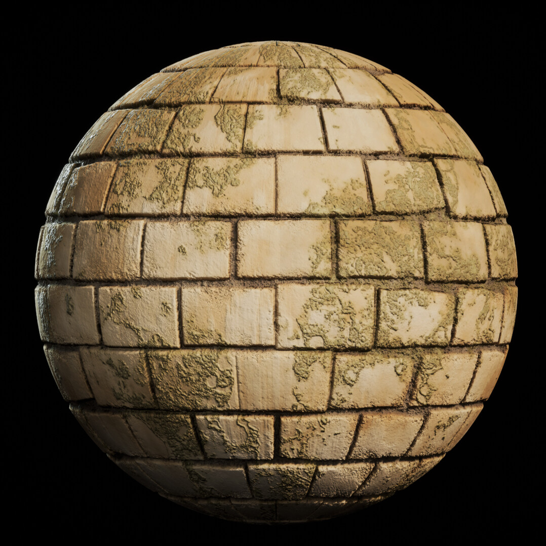 ArtStation - Mossy Stone Bricks Material