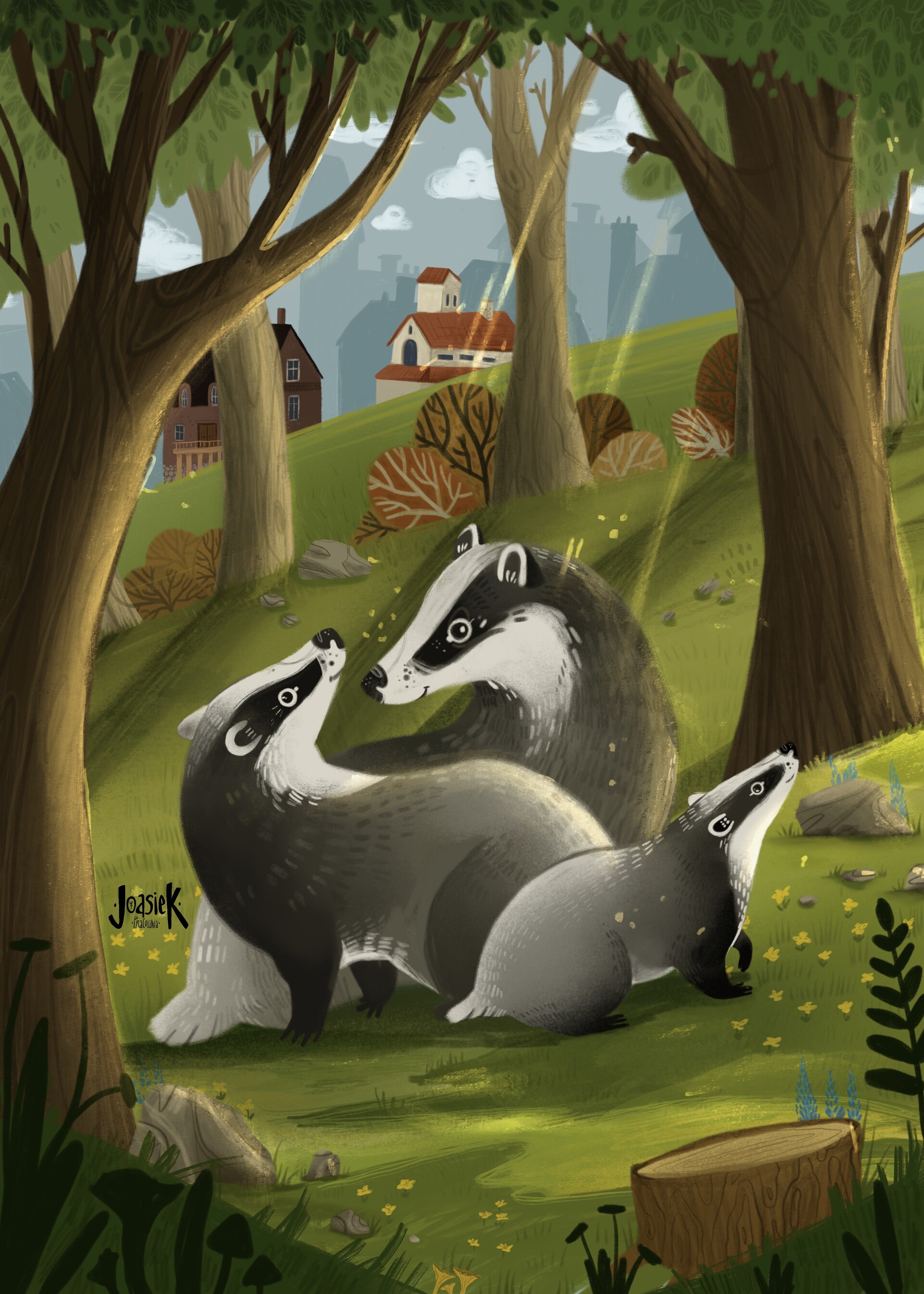 ArtStation - Badgers family