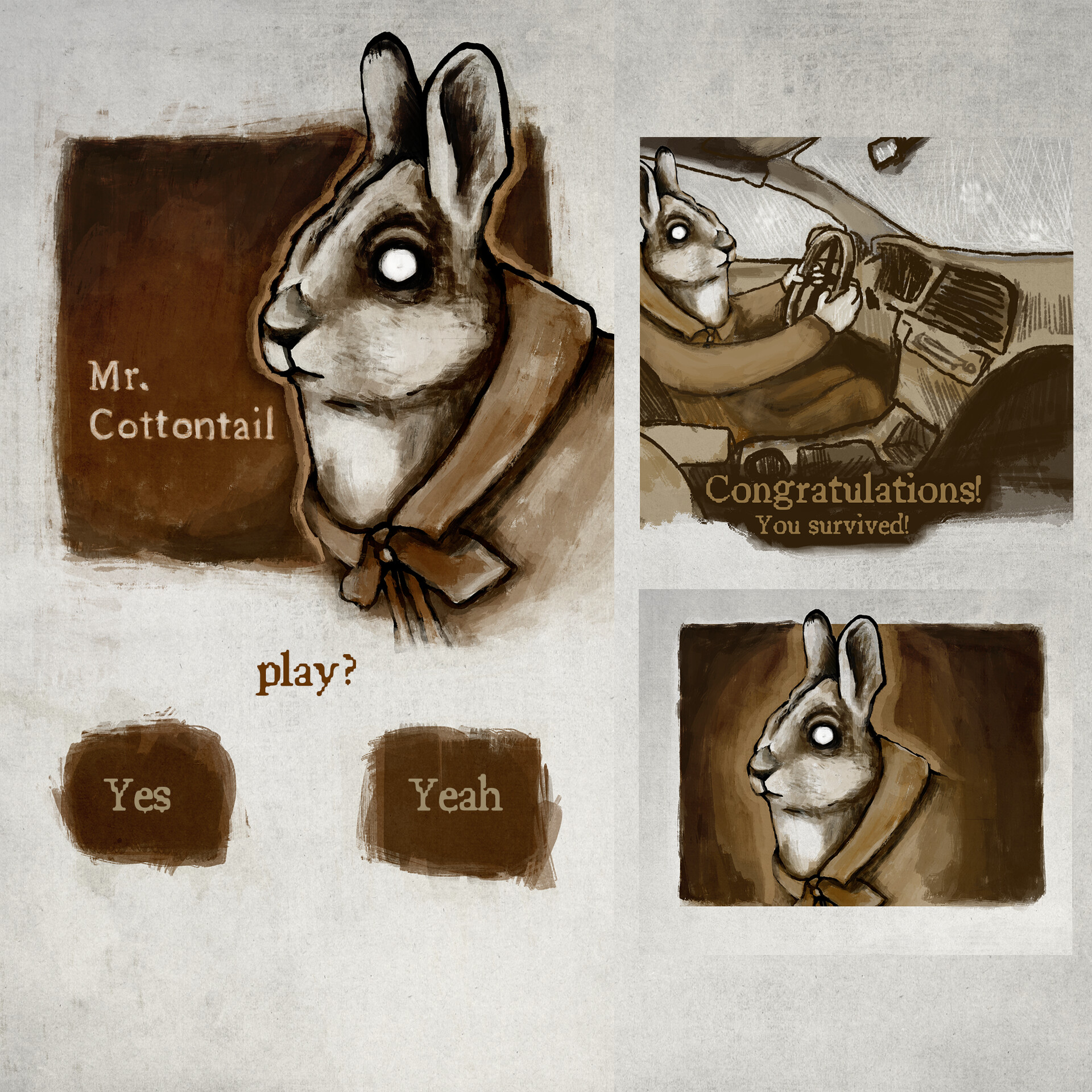 ArtStation - Mr. Cottontail - Visual Novel Character Design