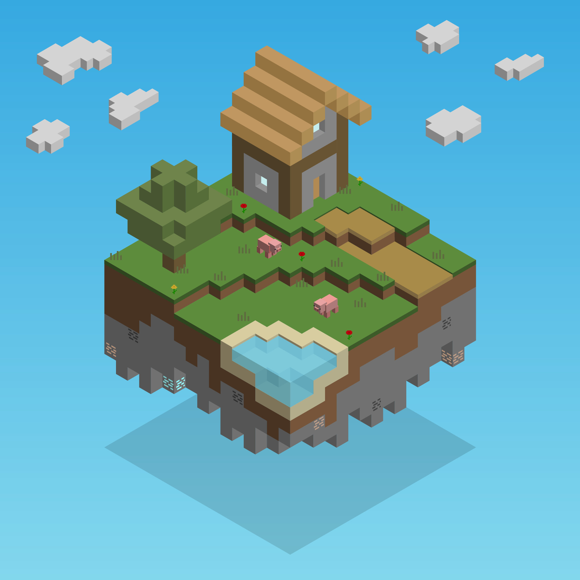 ArtStation - Minecraft Isometric Art