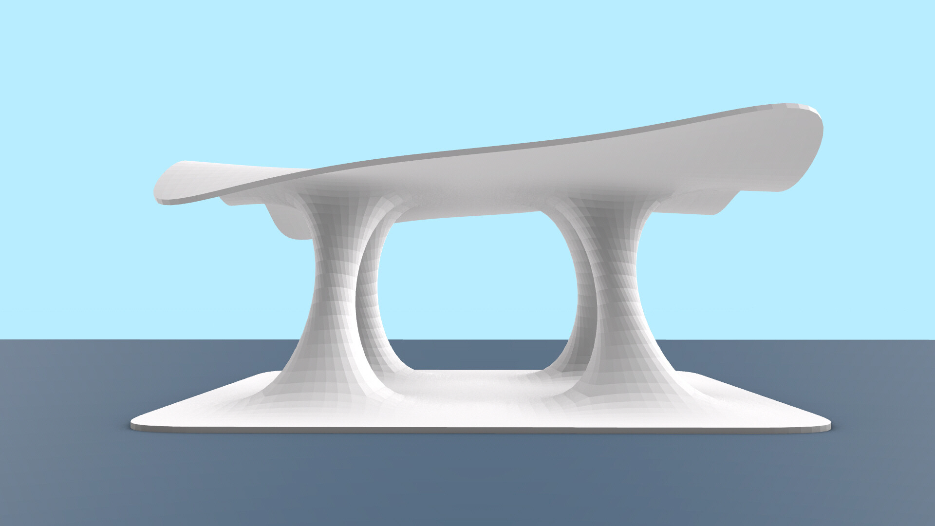 Ayman Ibrahim - Wavy Pavilion Smooth Columns Low-poly 3D model
