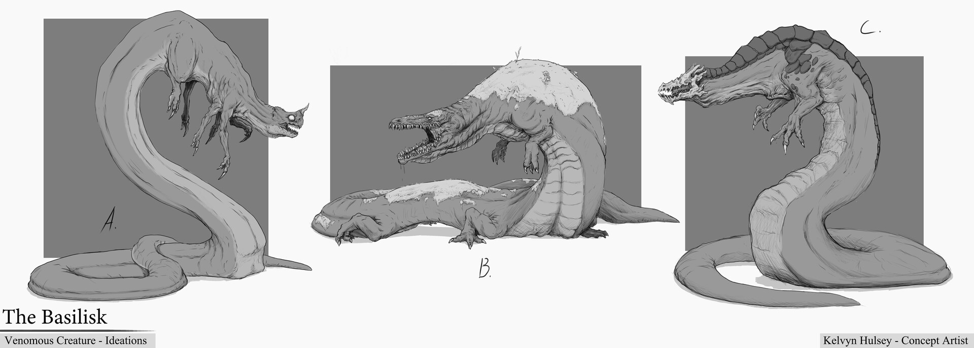 basilisk snake drawing