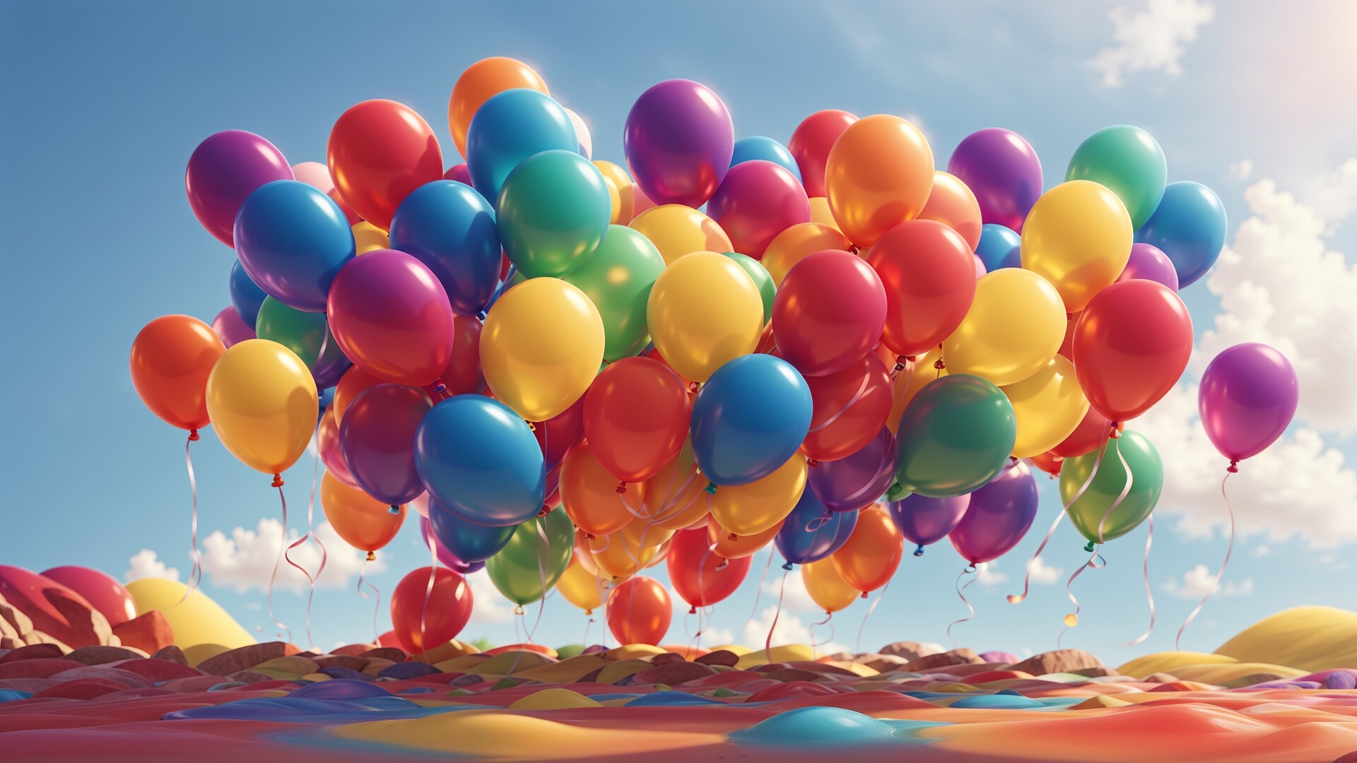 Delia Wright - Colorful Floating Balloons