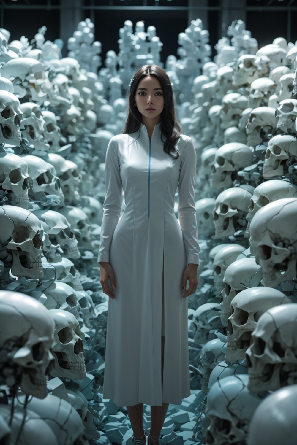 ArtStation - woman in white skin standing