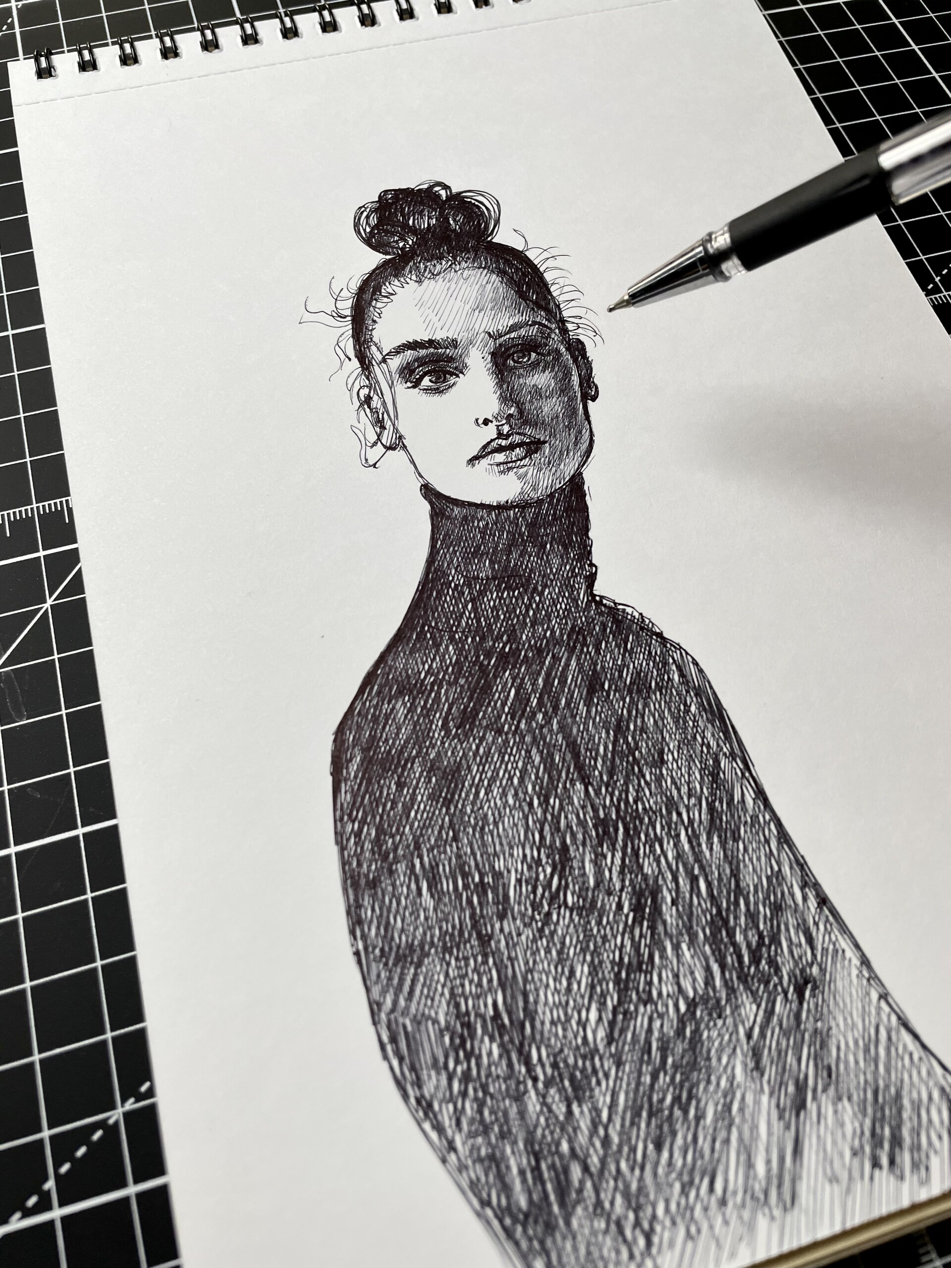 ArtStation - Girl portrait | no ai | drawing process