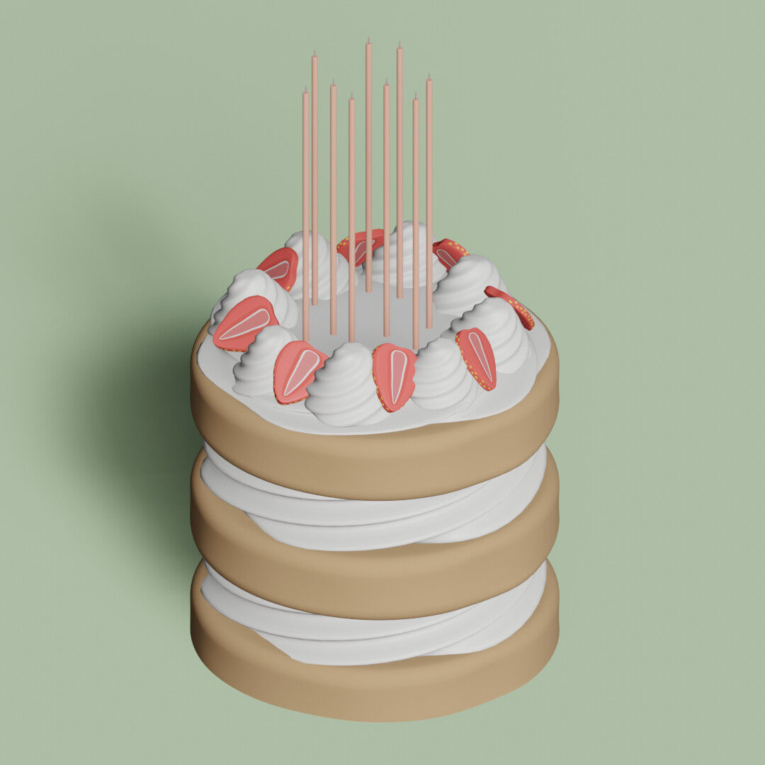 ArtStation - birthday cake