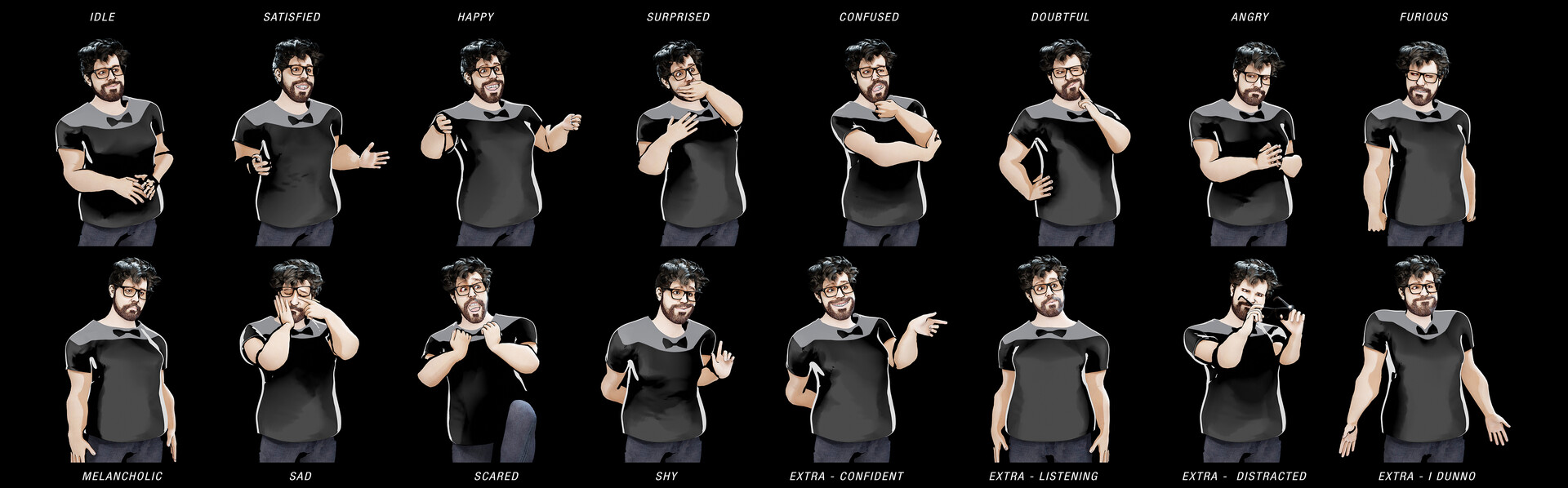 ArtStation - Rafael - Character expression sheet for dialogue