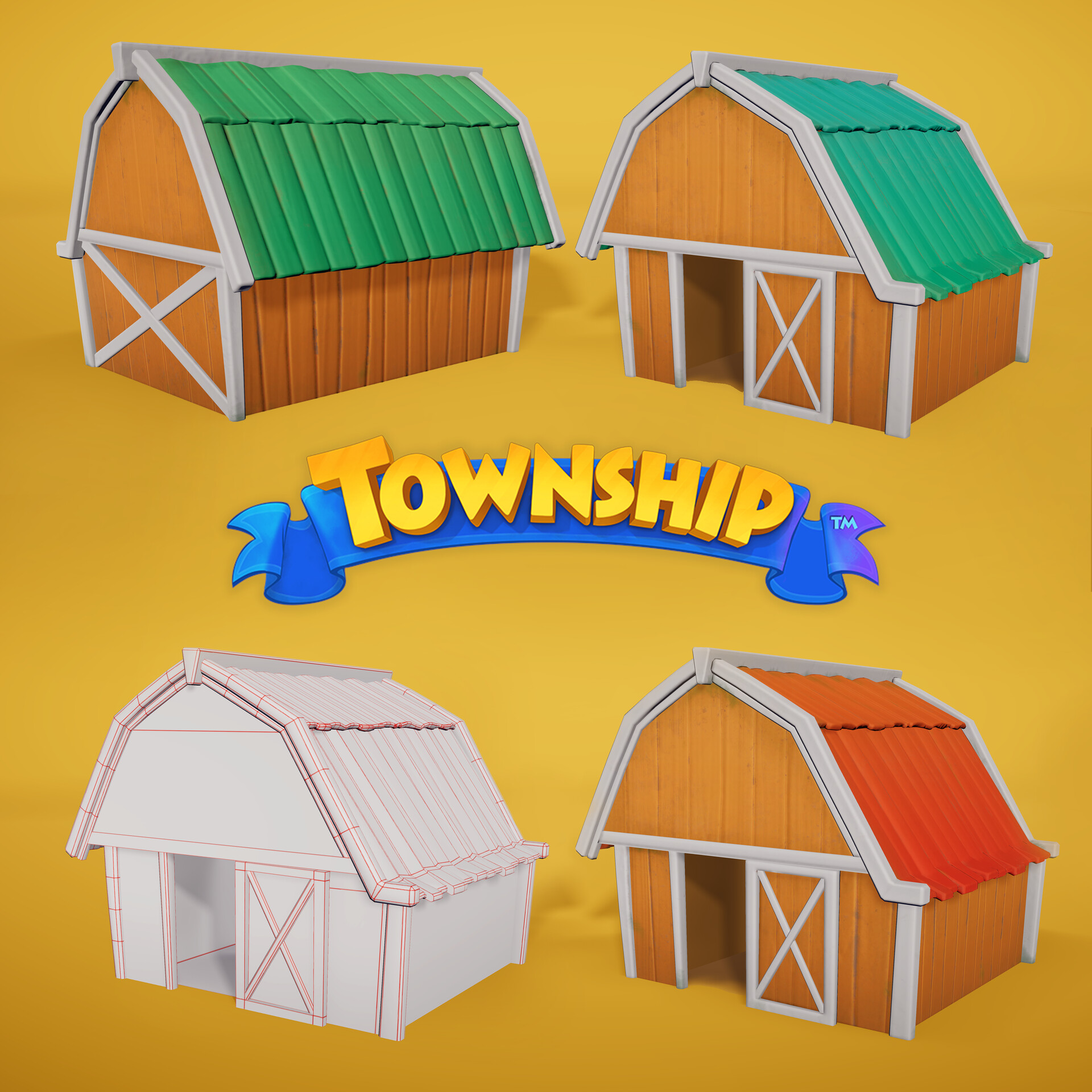 ArtStation - Stylized 3D barn.