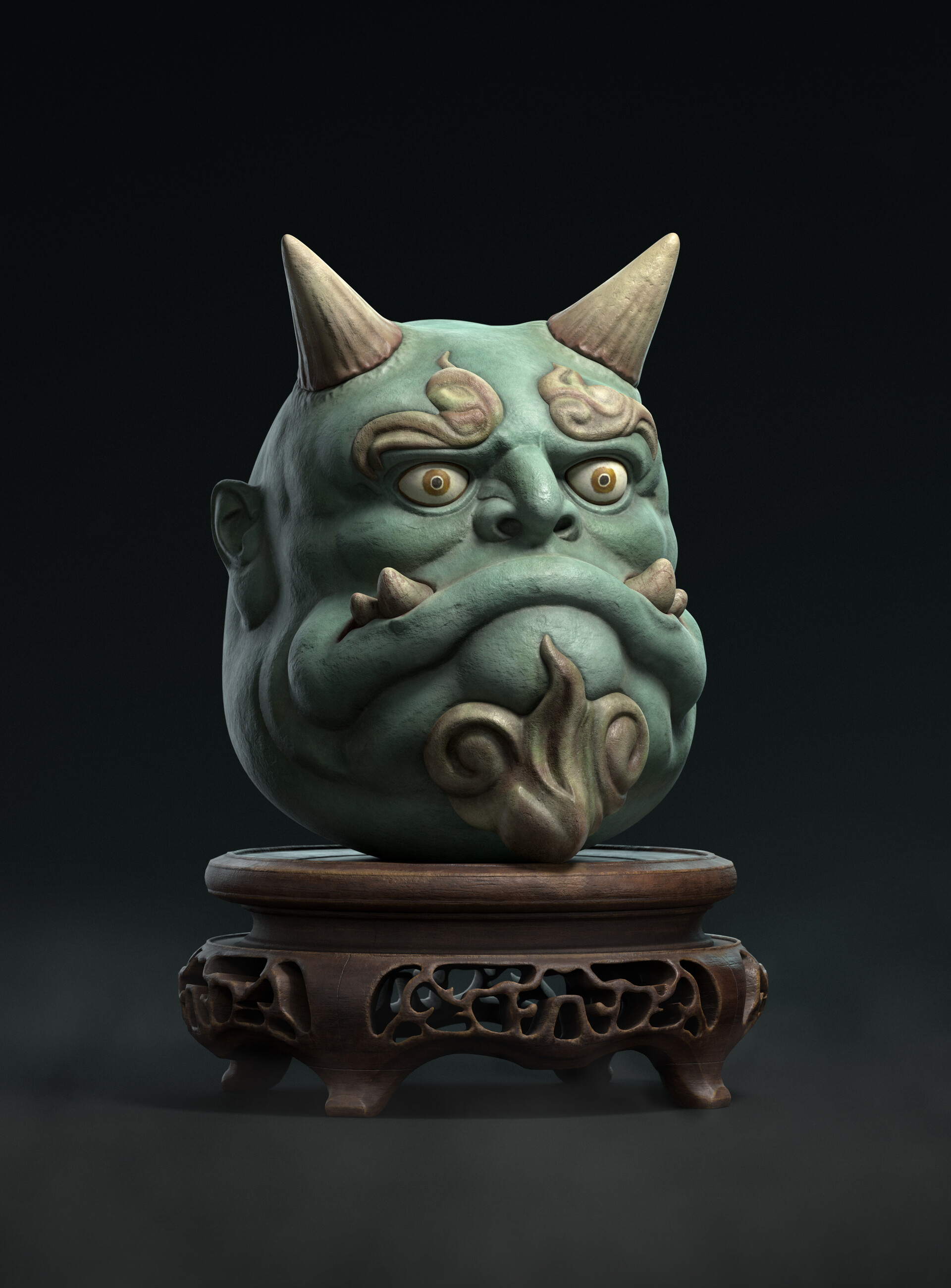 ArtStation - Oni Head Statue