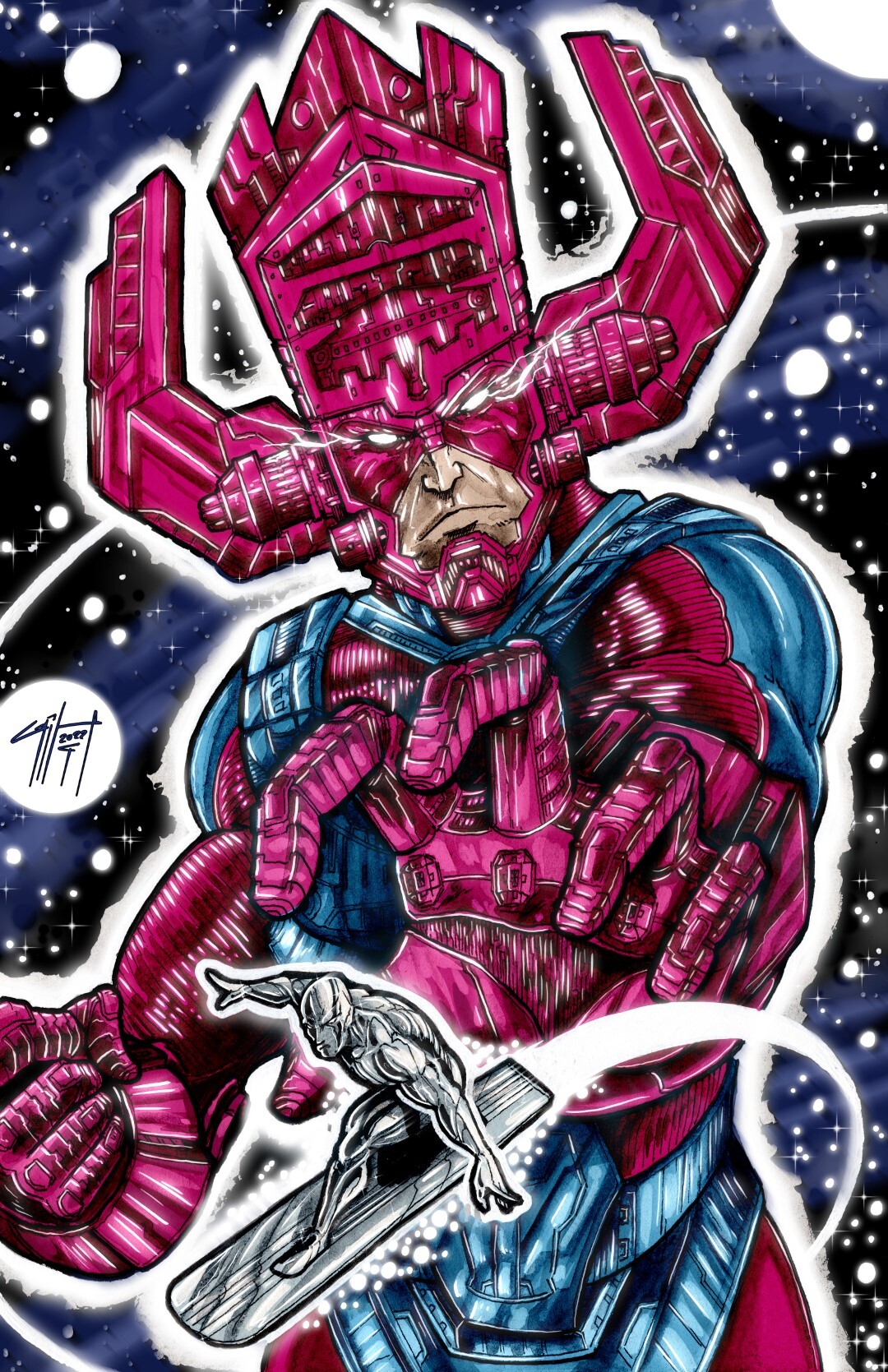 ArtStation - Galactus and the Silver Surfer