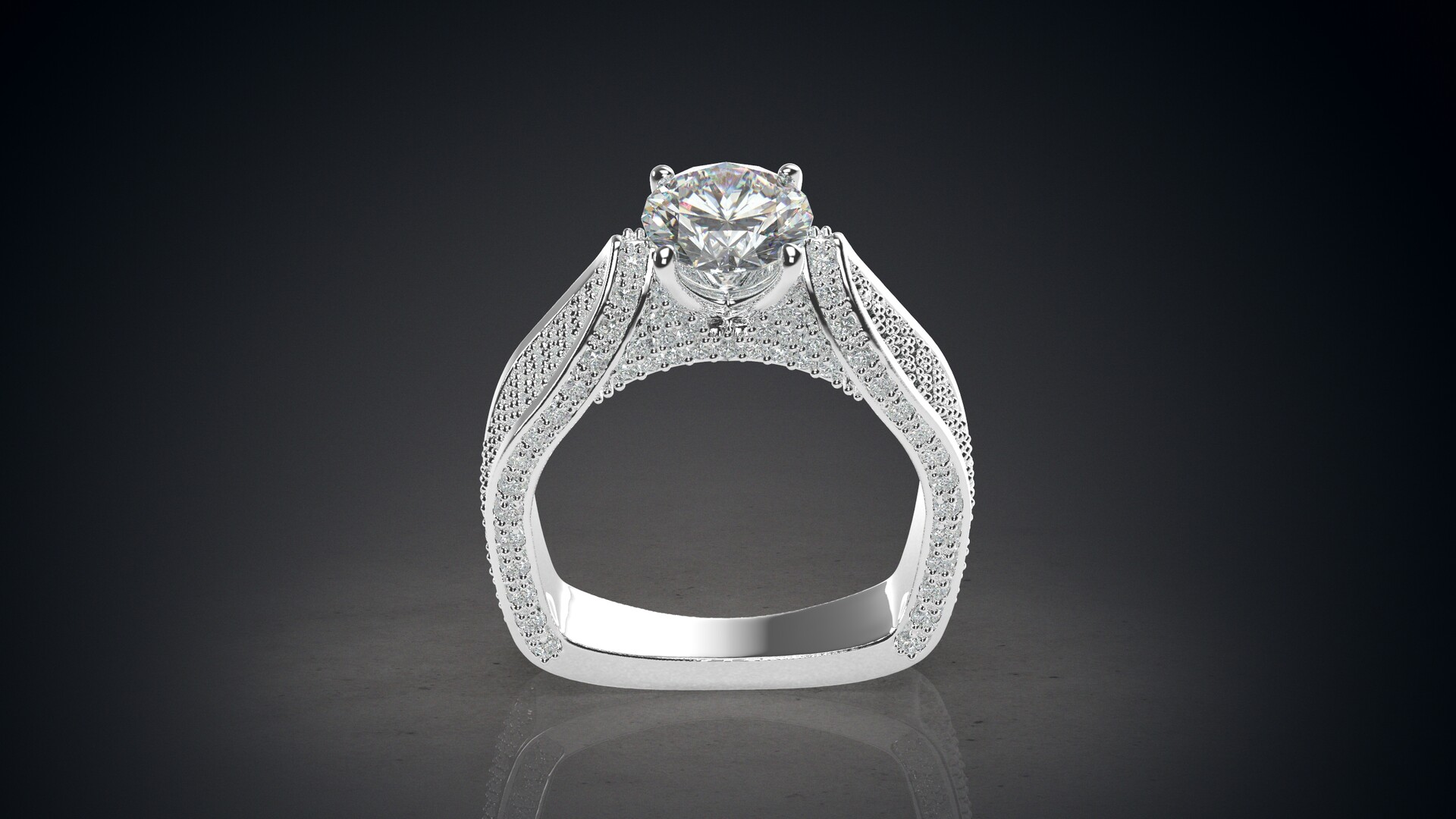 ArtStation - Engagement ring pave setting.