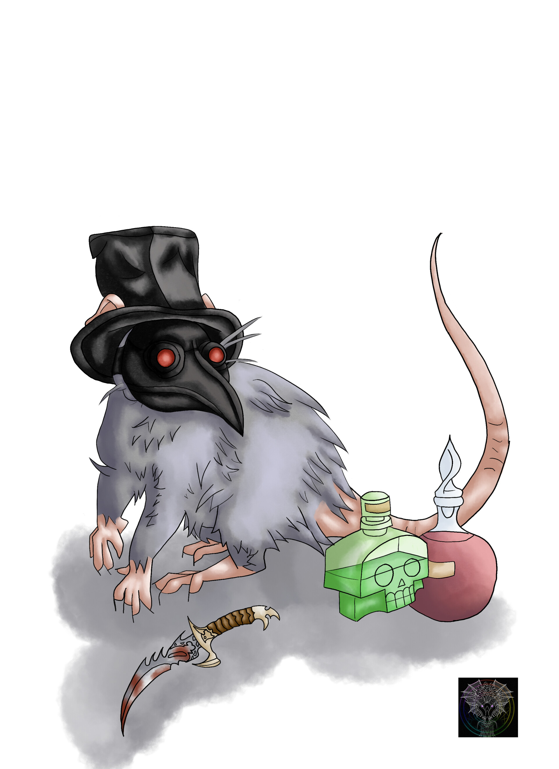 how to draw a plague rat