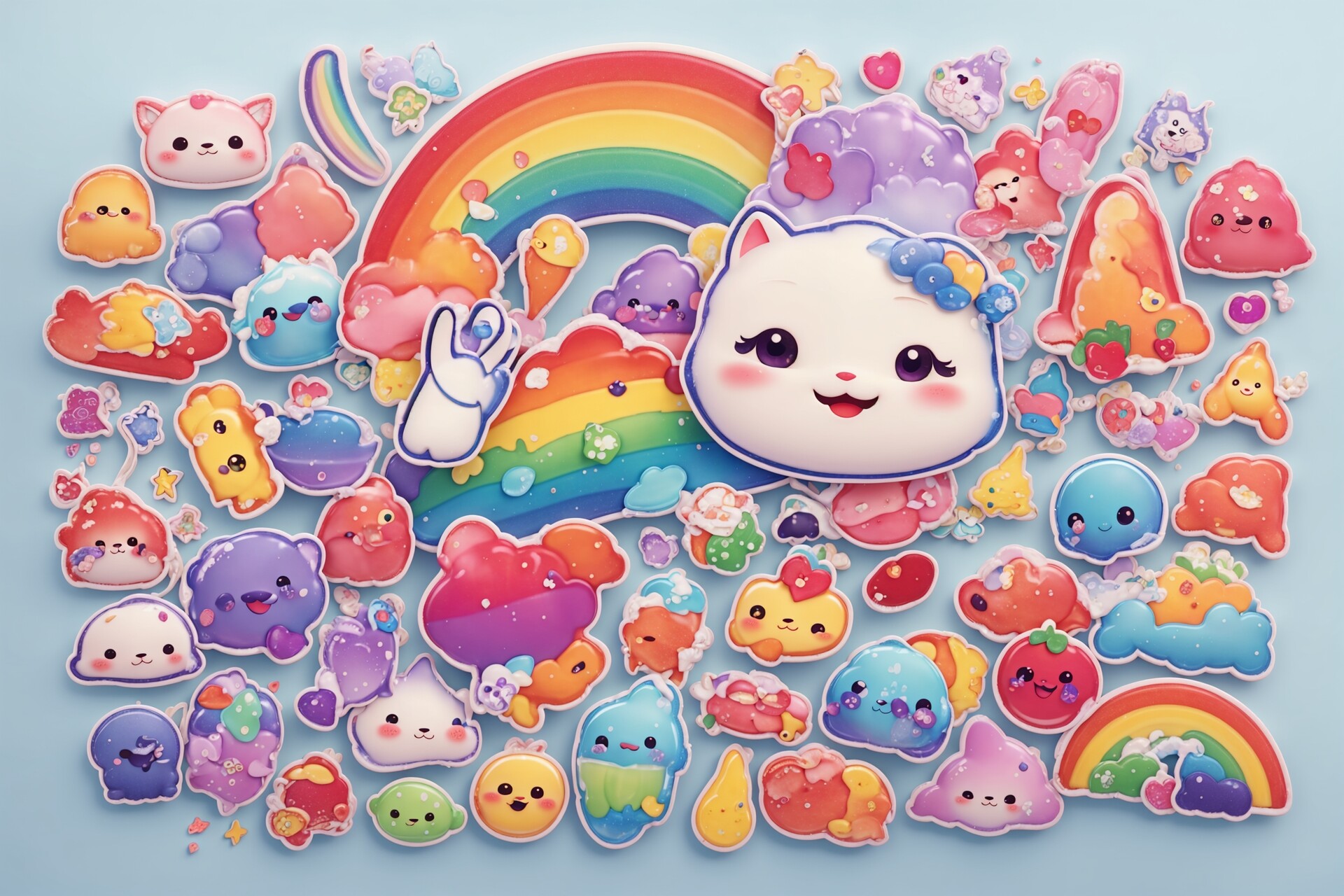 Delia Wright - Cute Rainbow Kawaii Stickers