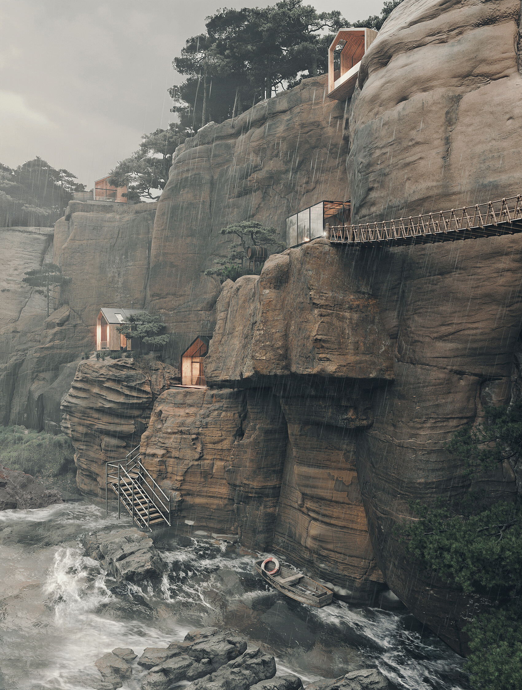 ArtStation - Cliff Cabins