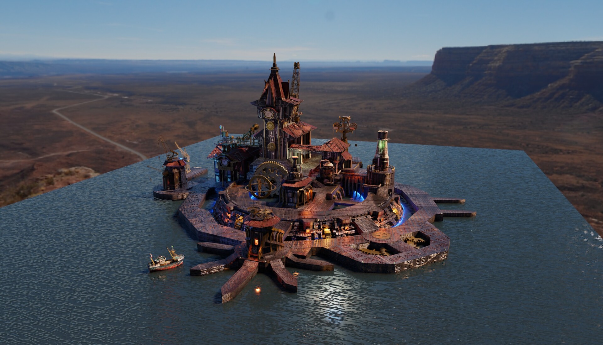 ArtStation - Hard surface military punk base