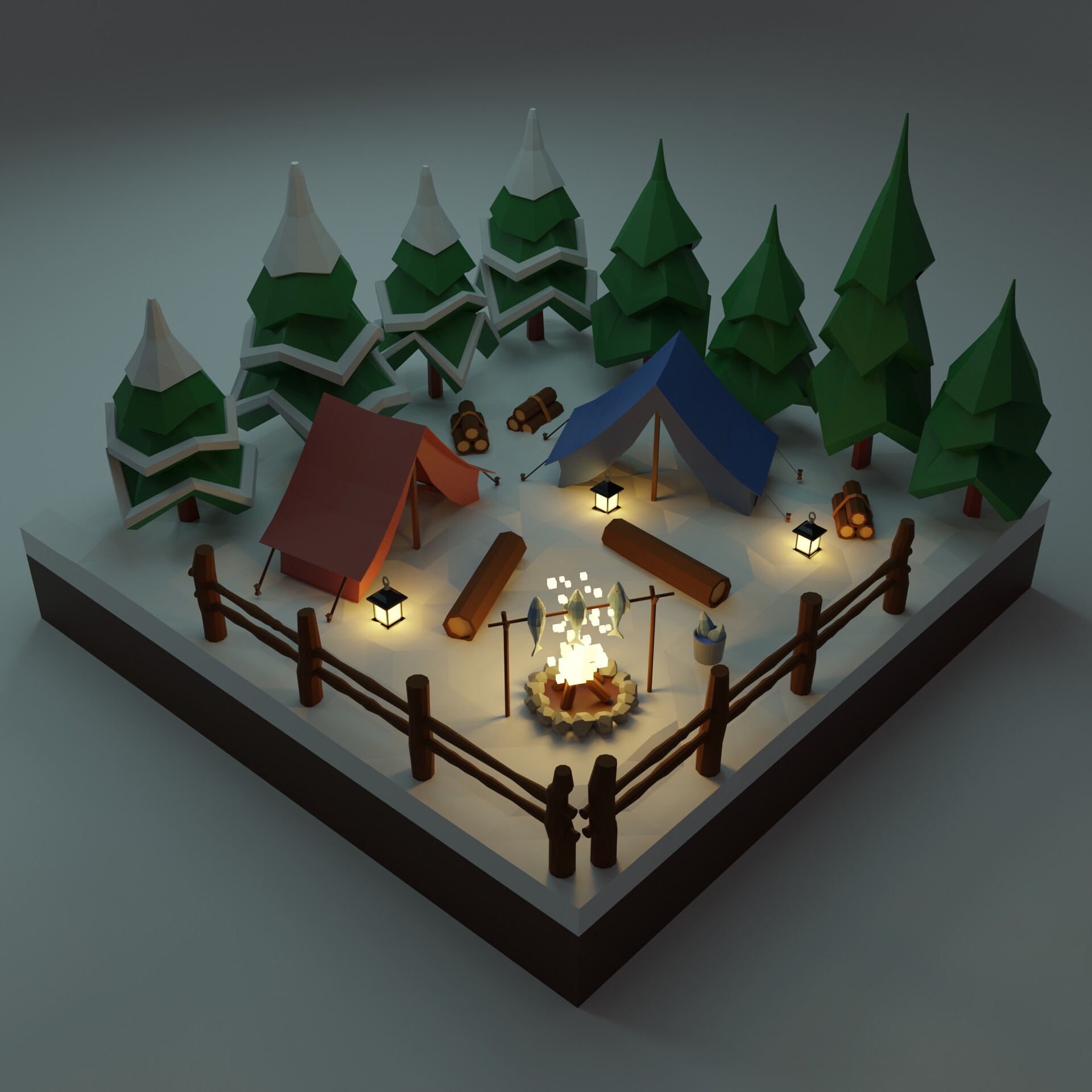 ArtStation - Winter camping