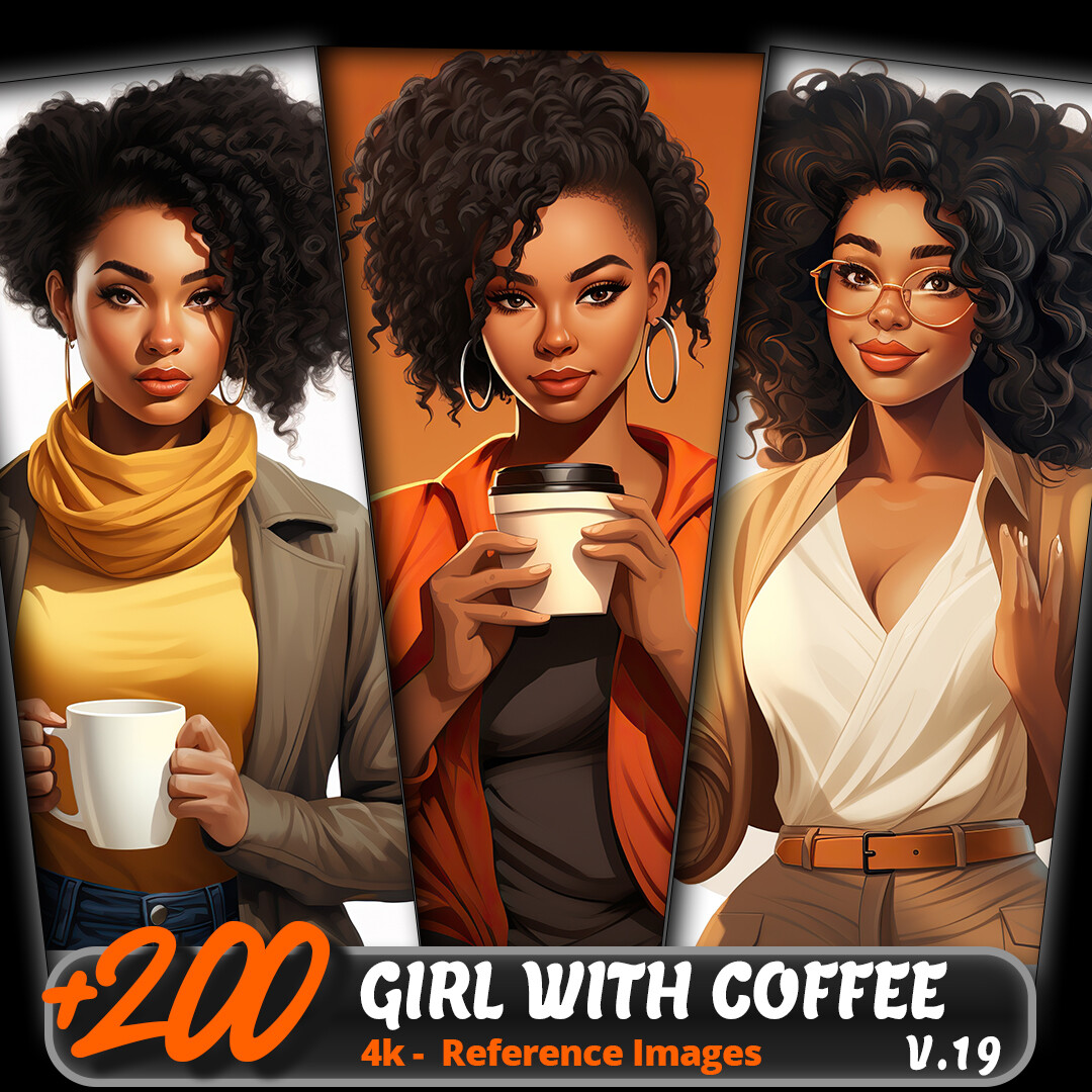 ArtStation - GIRL WITH COFFEE VOL.19/ 4K/ Reference Image