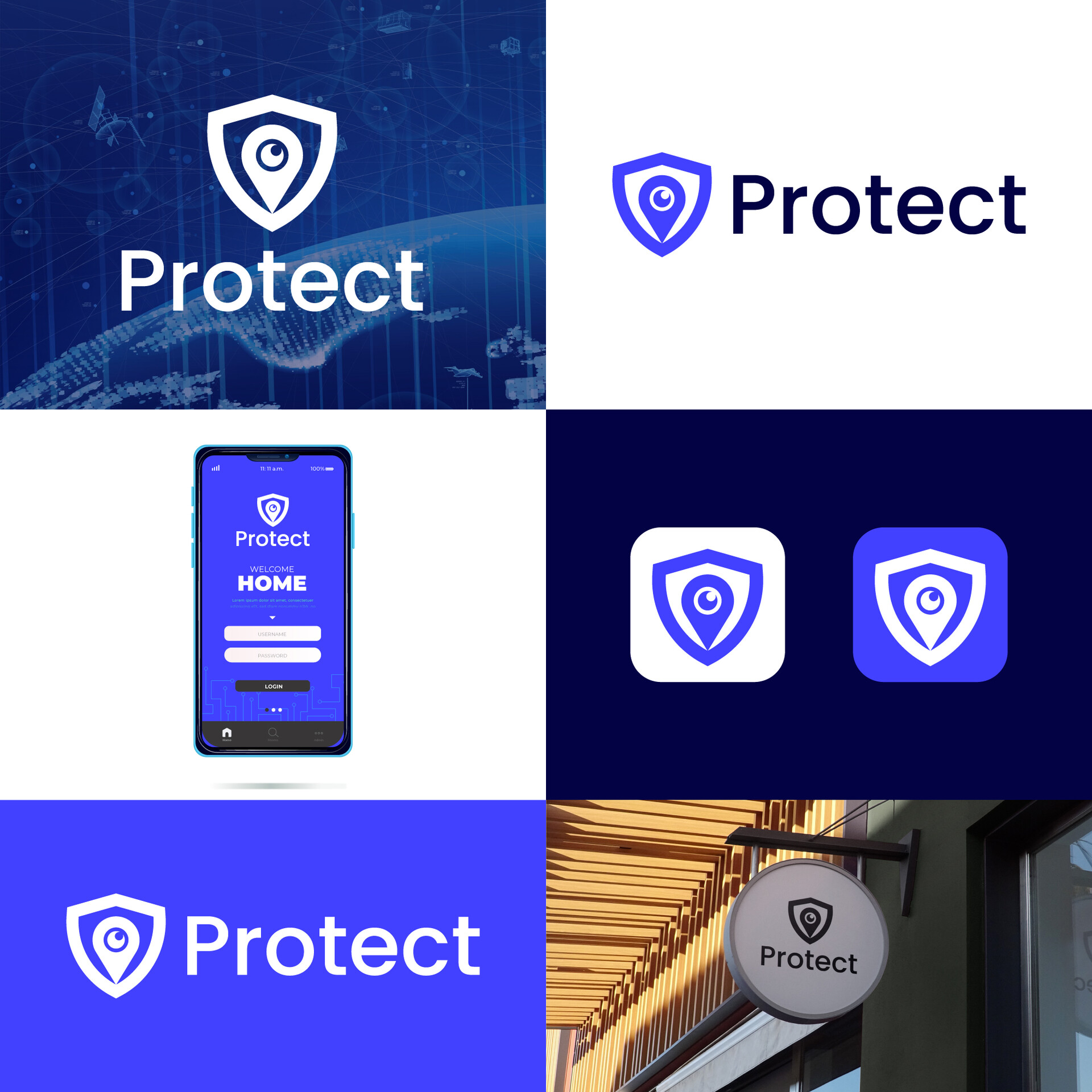 ArtStation - logo design, modern logo, security logo, Protect logo
