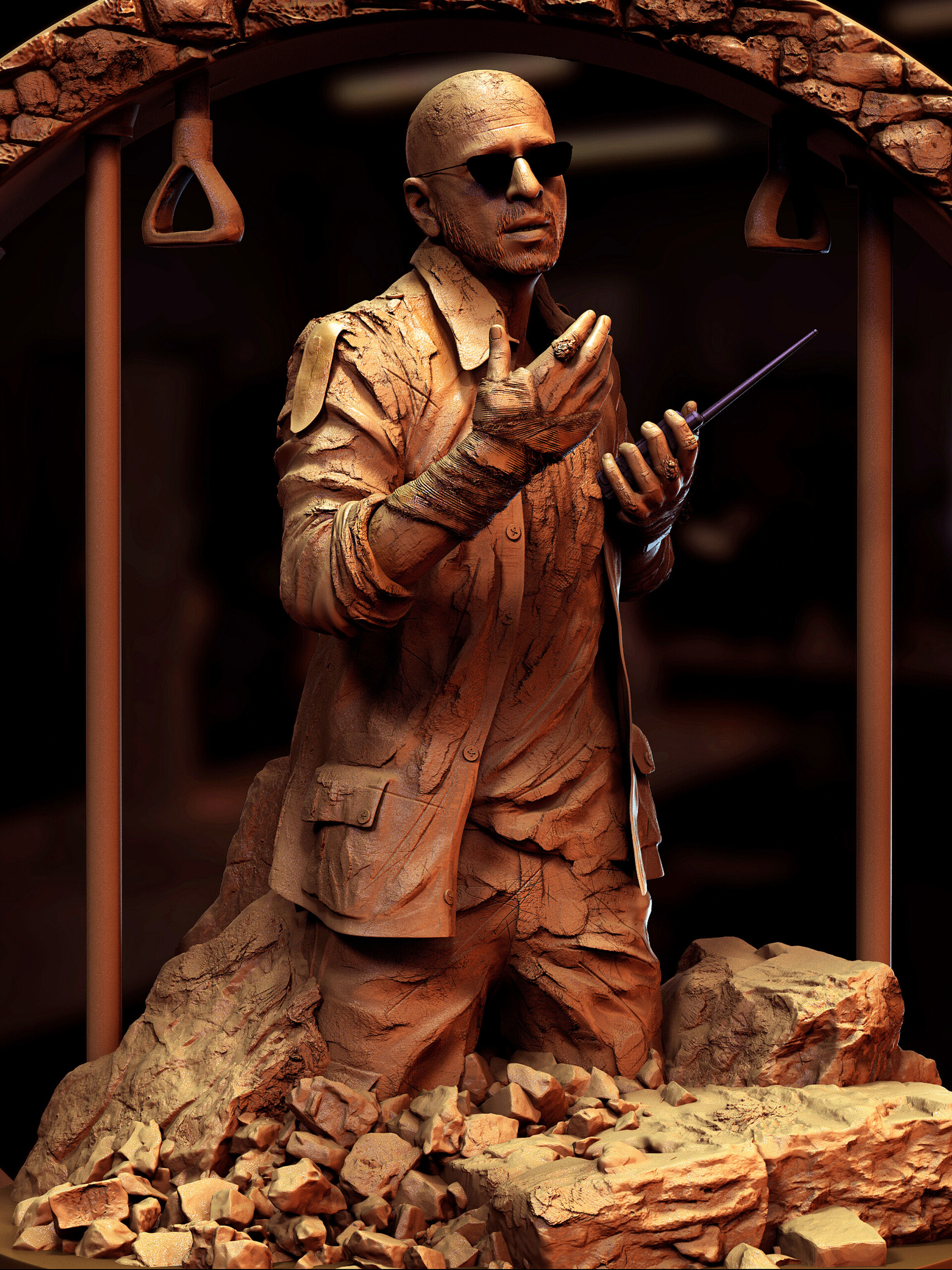 ArtStation - "Villain" - from Jawan - Digital Sculpture by Surajit Sen