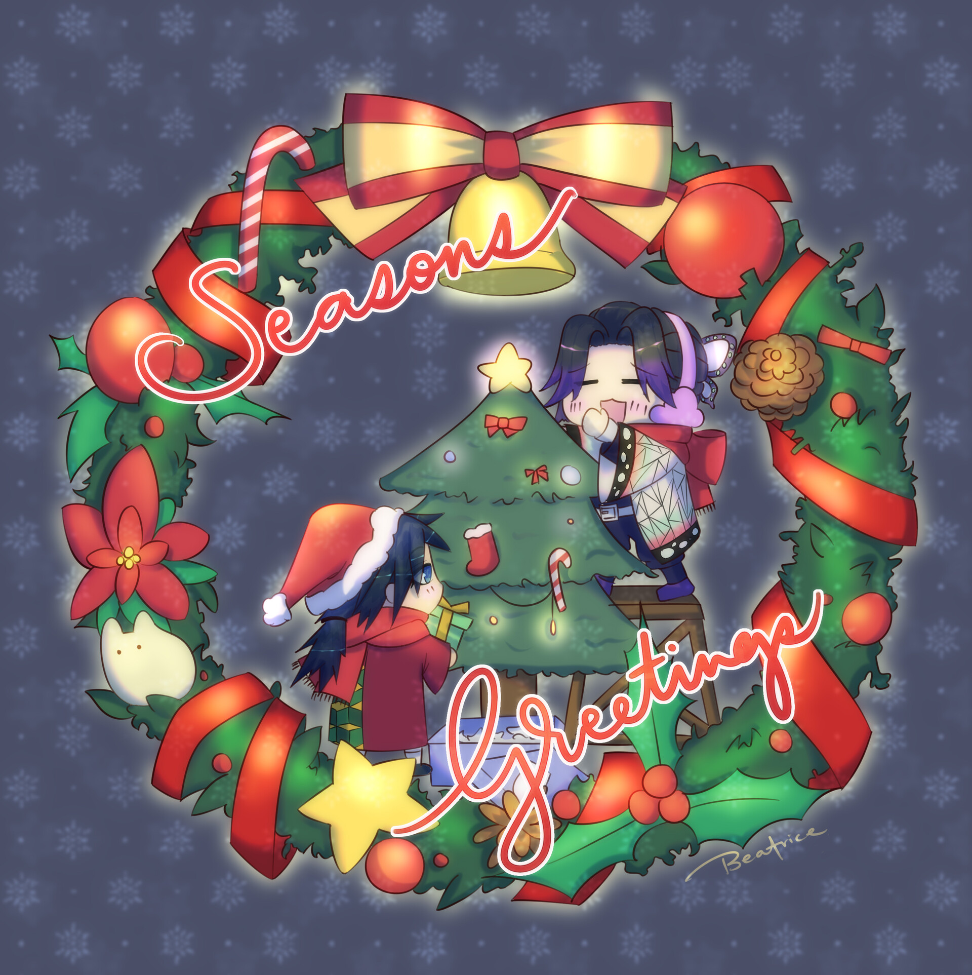 ArtStation - Demon Slayer - Christmas Card