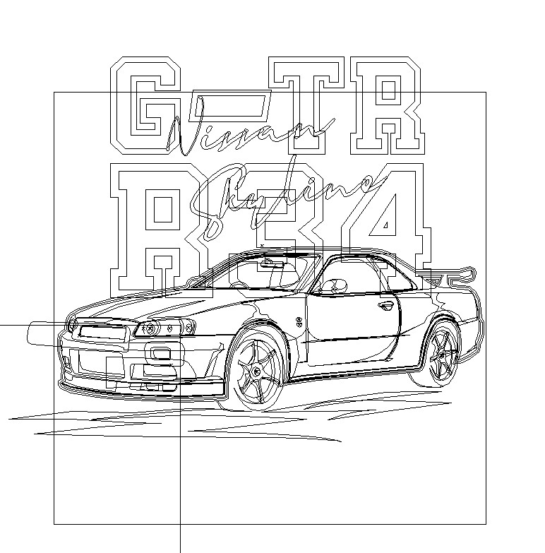 skyline gtr r34 coloring page