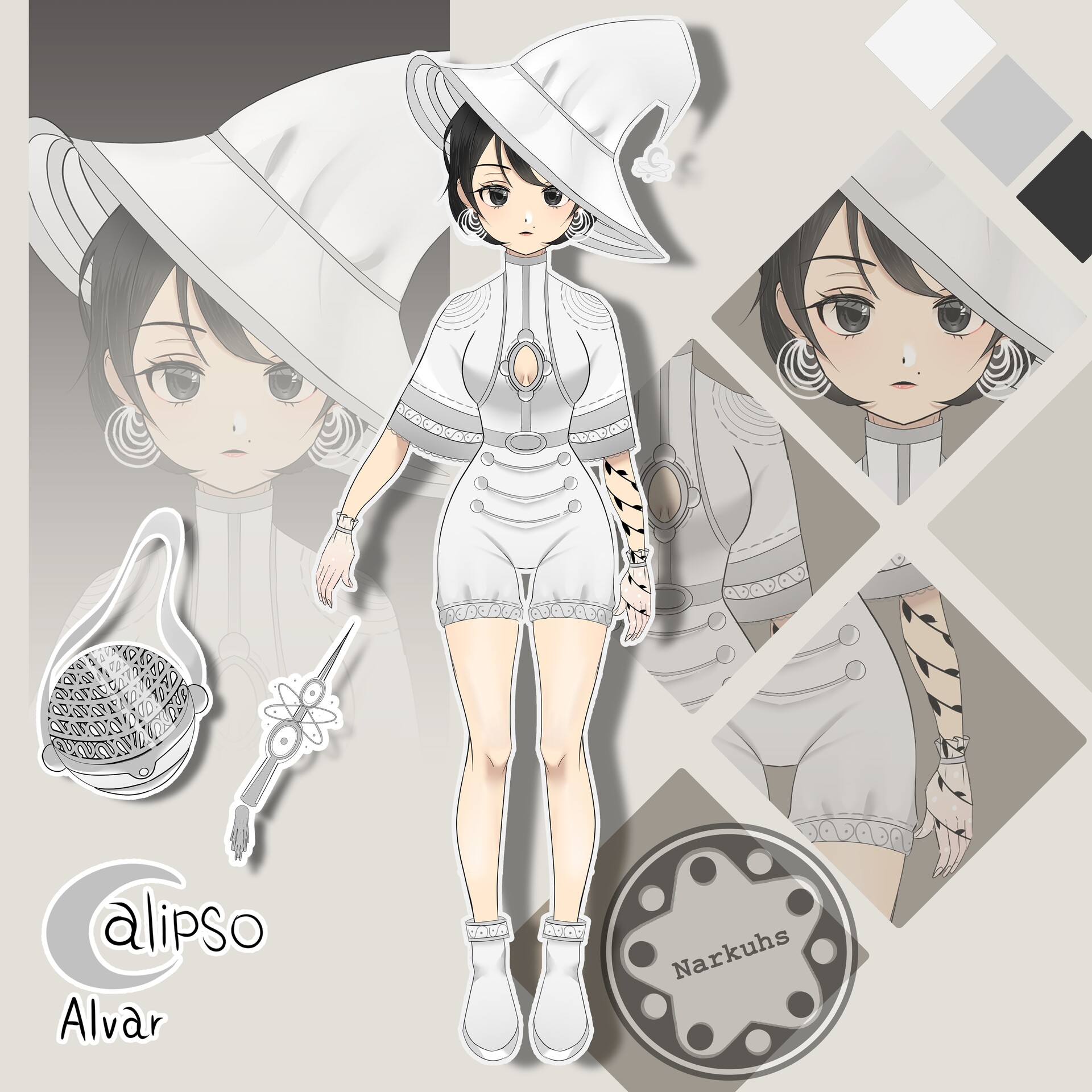 ArtStation - Calipso Alvar (witch of the moon) 🌙 adoptable only 35$!! Dm me if interested