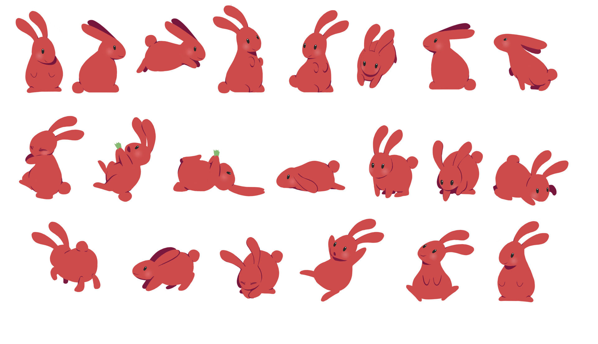 ArtStation - Little red rabbit poses