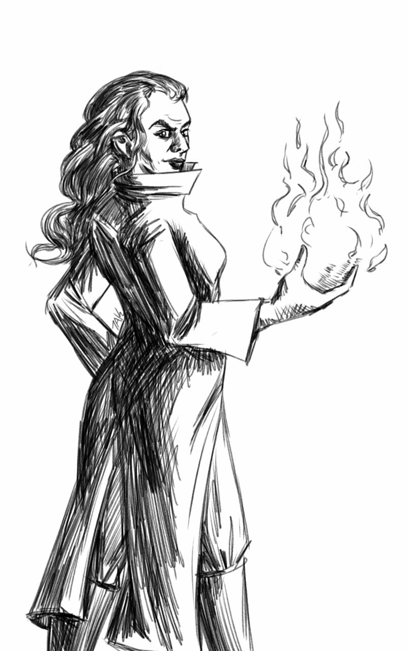Artstation Daily Sketch A Pyromancer
