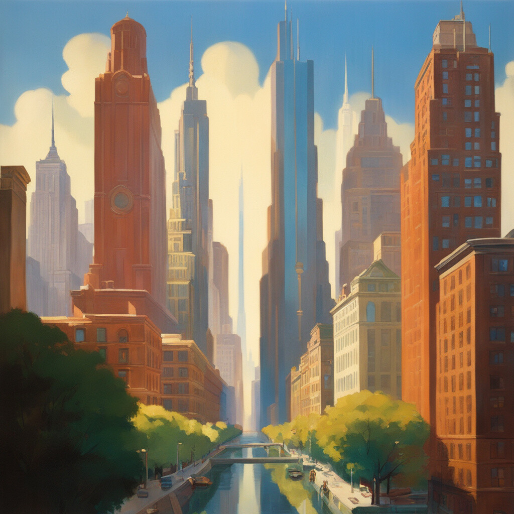 ArtStation - cityscape with river canal