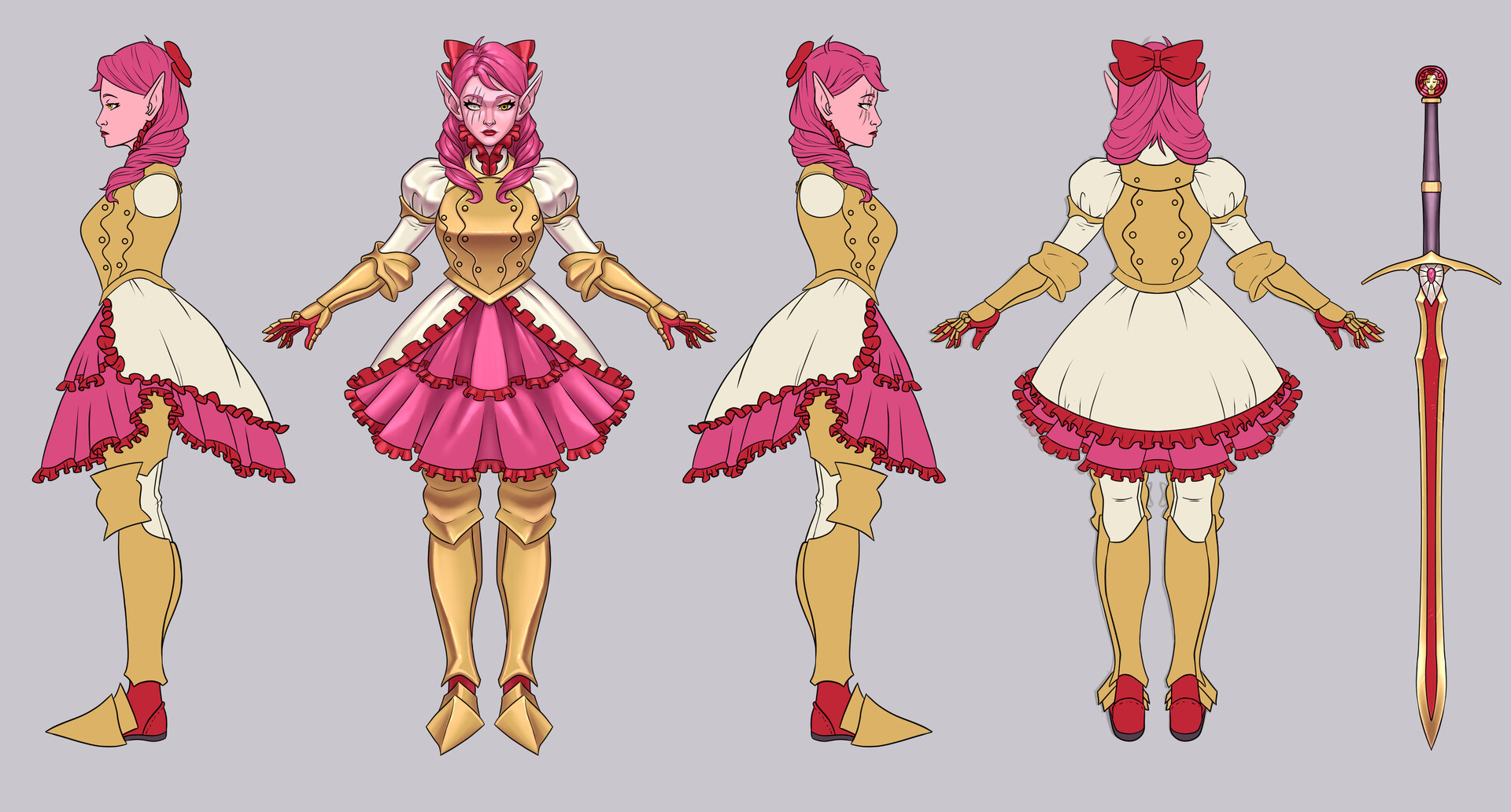 ArtStation - Lolita Elf Knight Character Turn Around Exercise