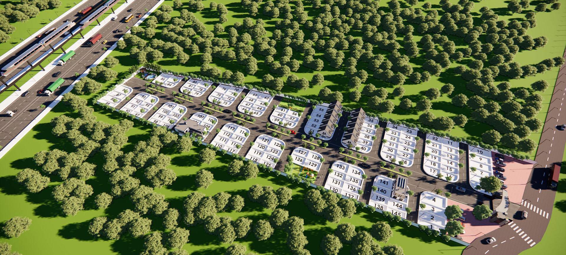 ArtStation - Ploting site Aerial view