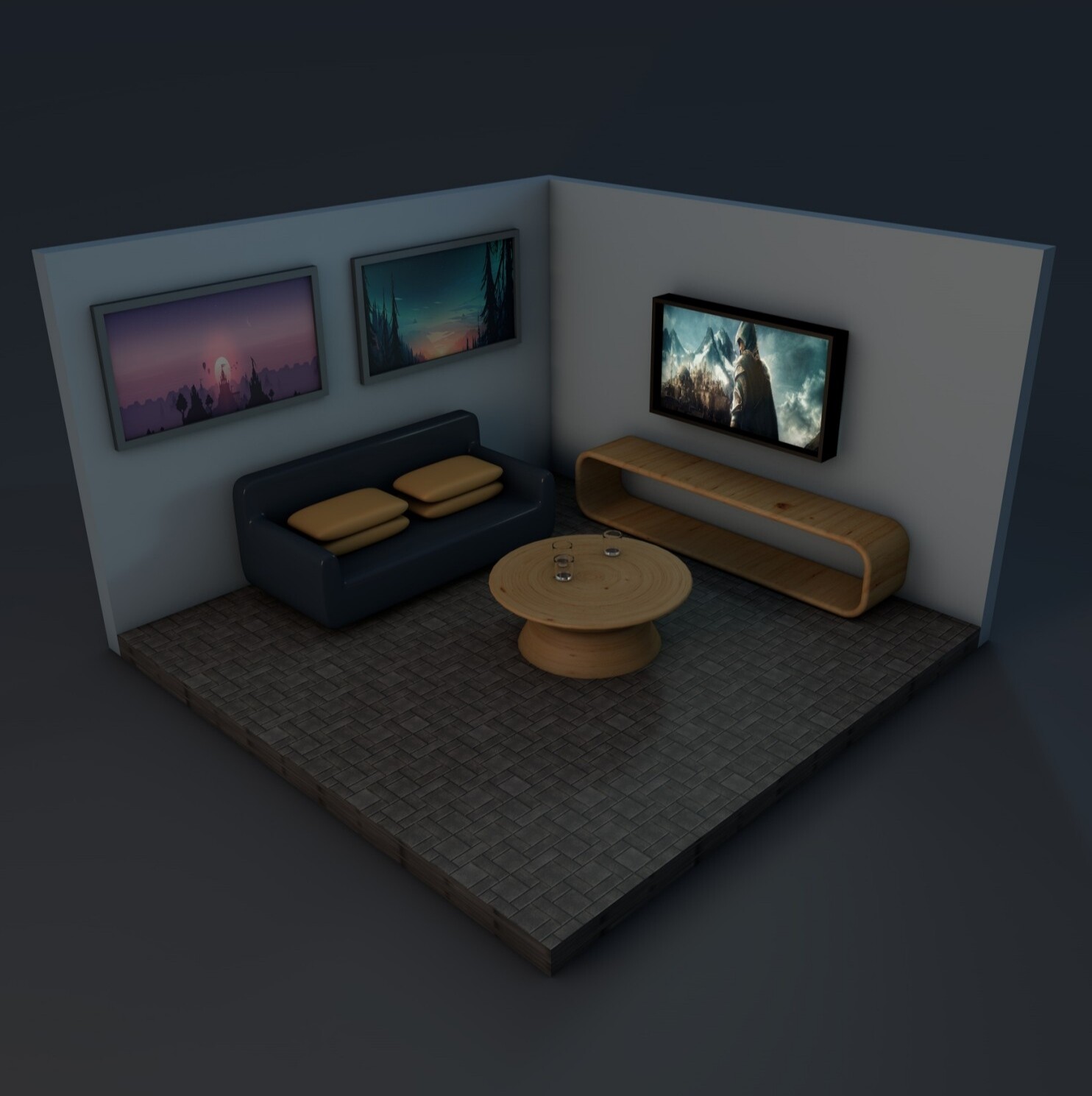 ArtStation - Low Poly Room
