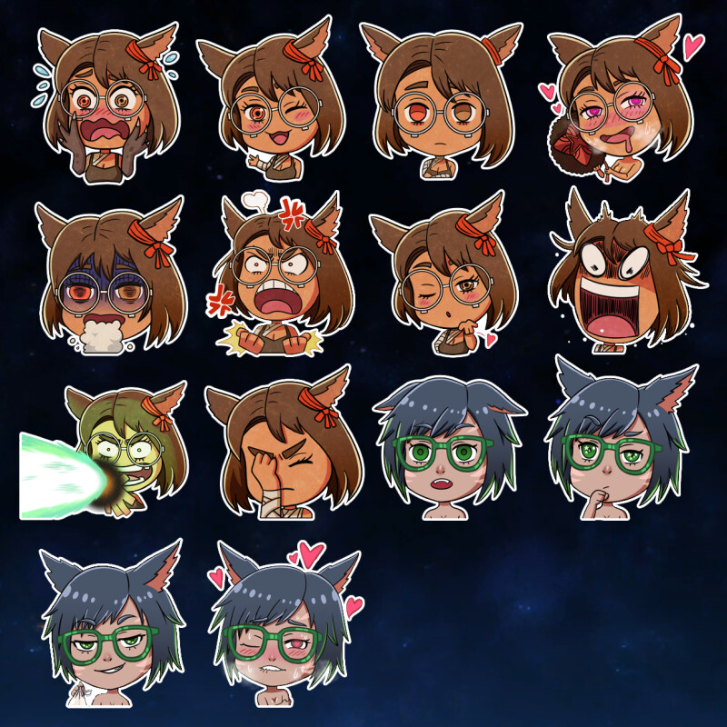 Hoshino Art - Final Fantasy XIV Miqote Emotes