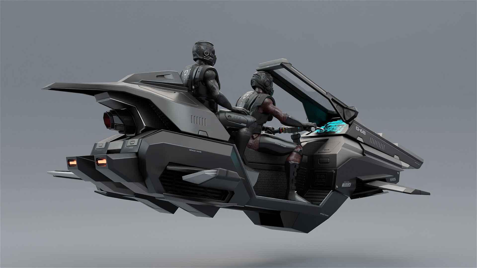 Hiroki Mori - Sci-Fi Hoverbike Tandem Style / Speeder