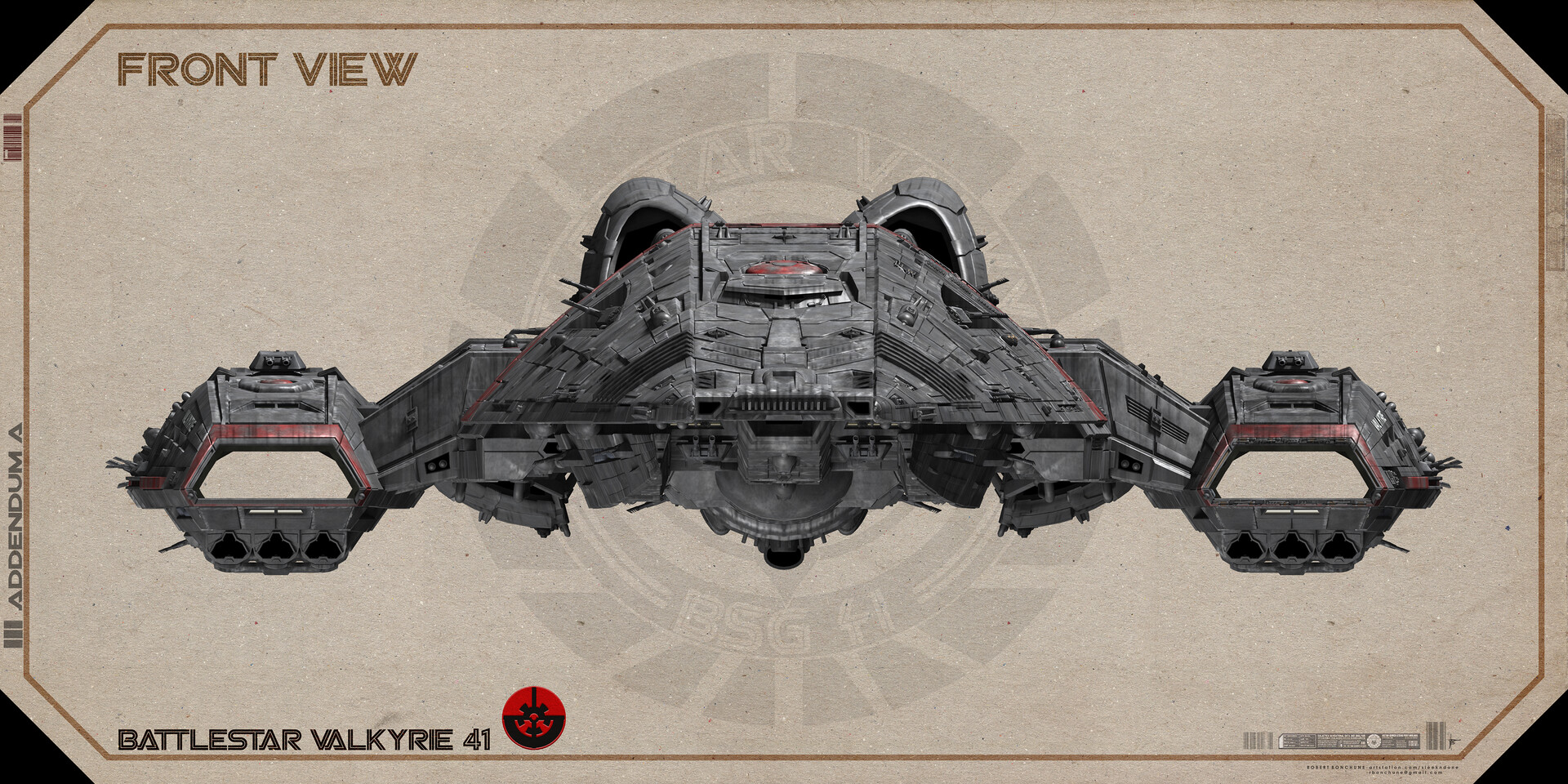 Robert Bonchune - Battlestar Valkyrie - Plan and angled views