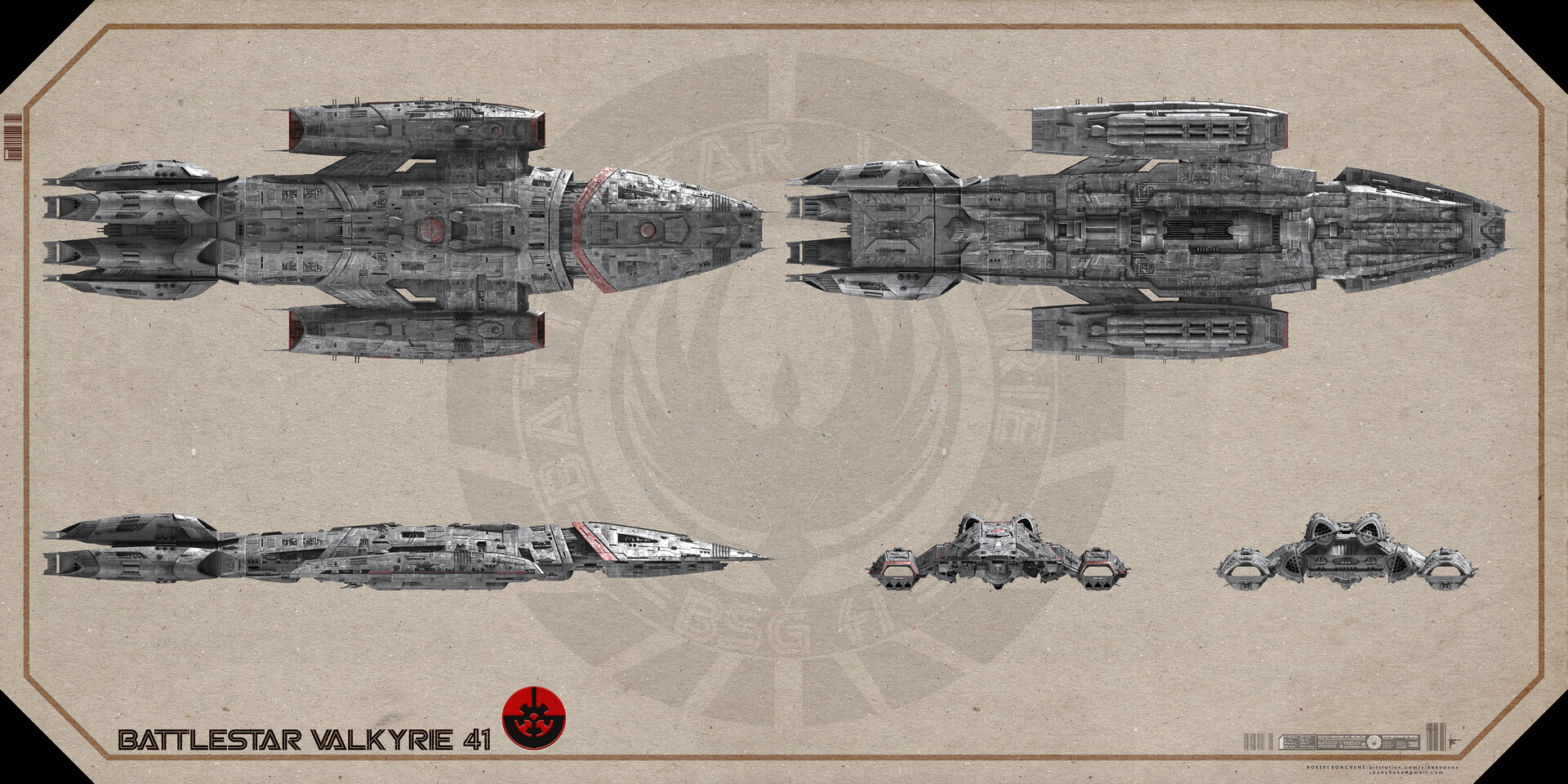 ArtStation - Battlestar Valkyrie - Plan and angled views