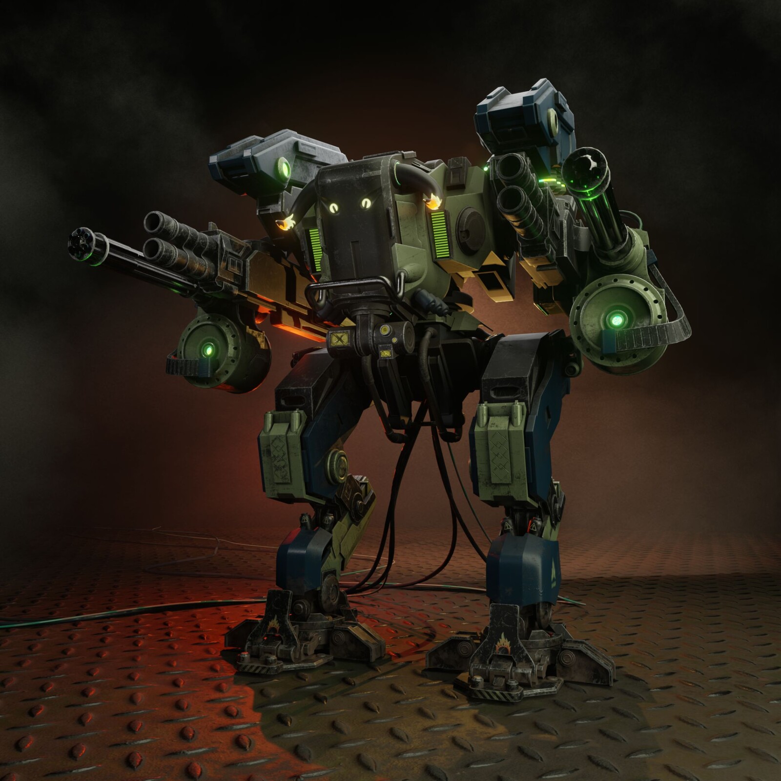 Renderella - Large Combat Robot 3D Animation in Blender