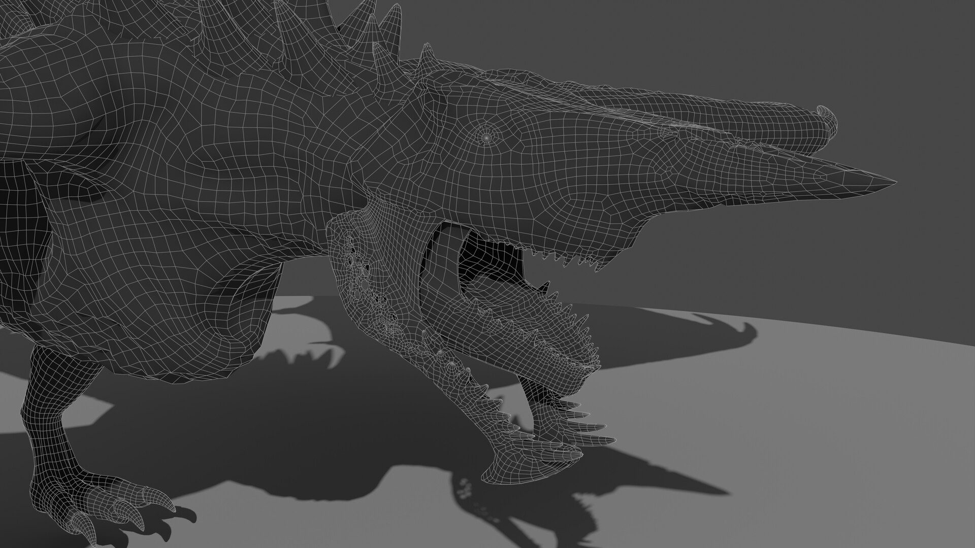 ArtStation - retopologized dragon boss modell