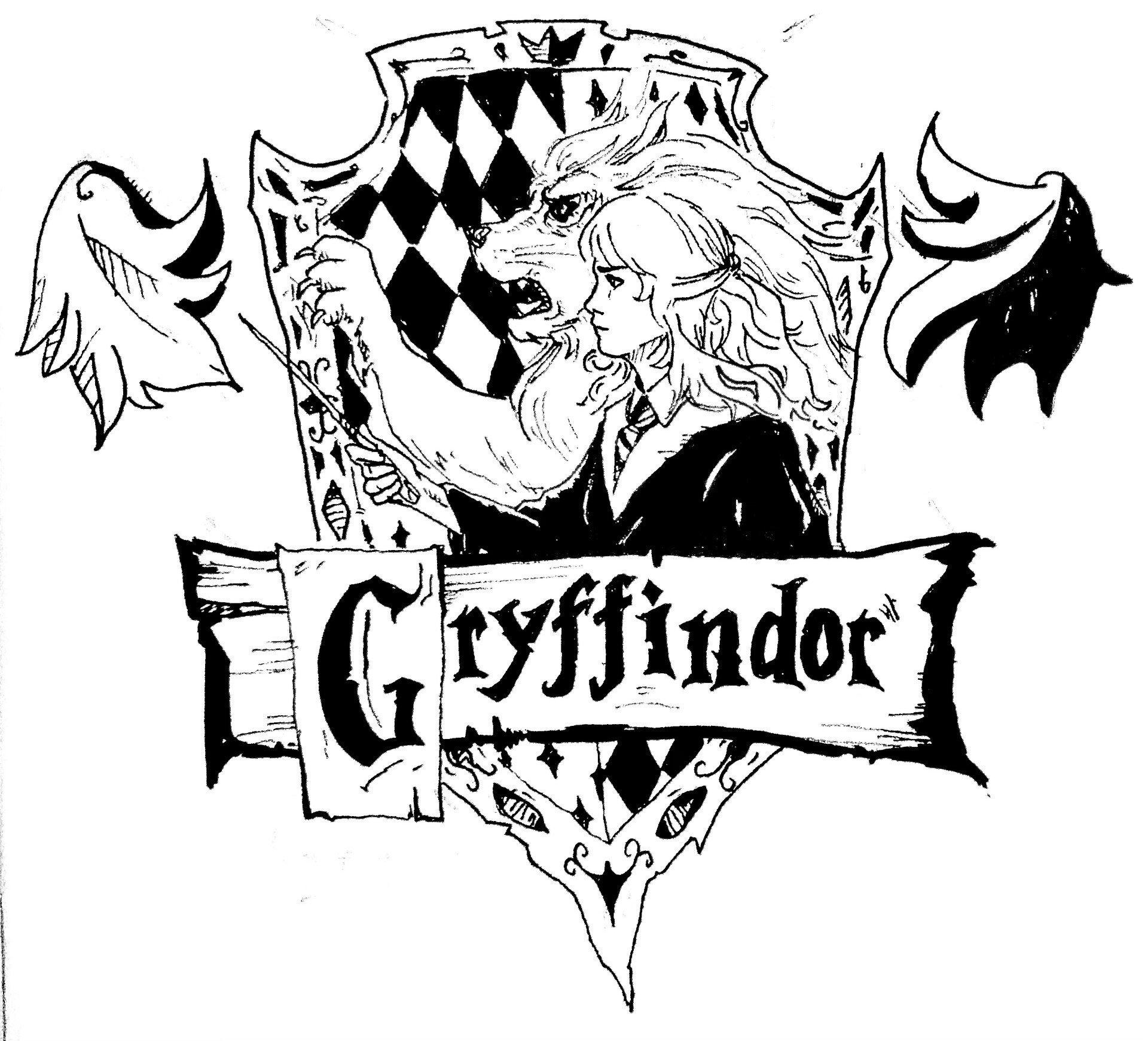how to draw harry potter gryffindor