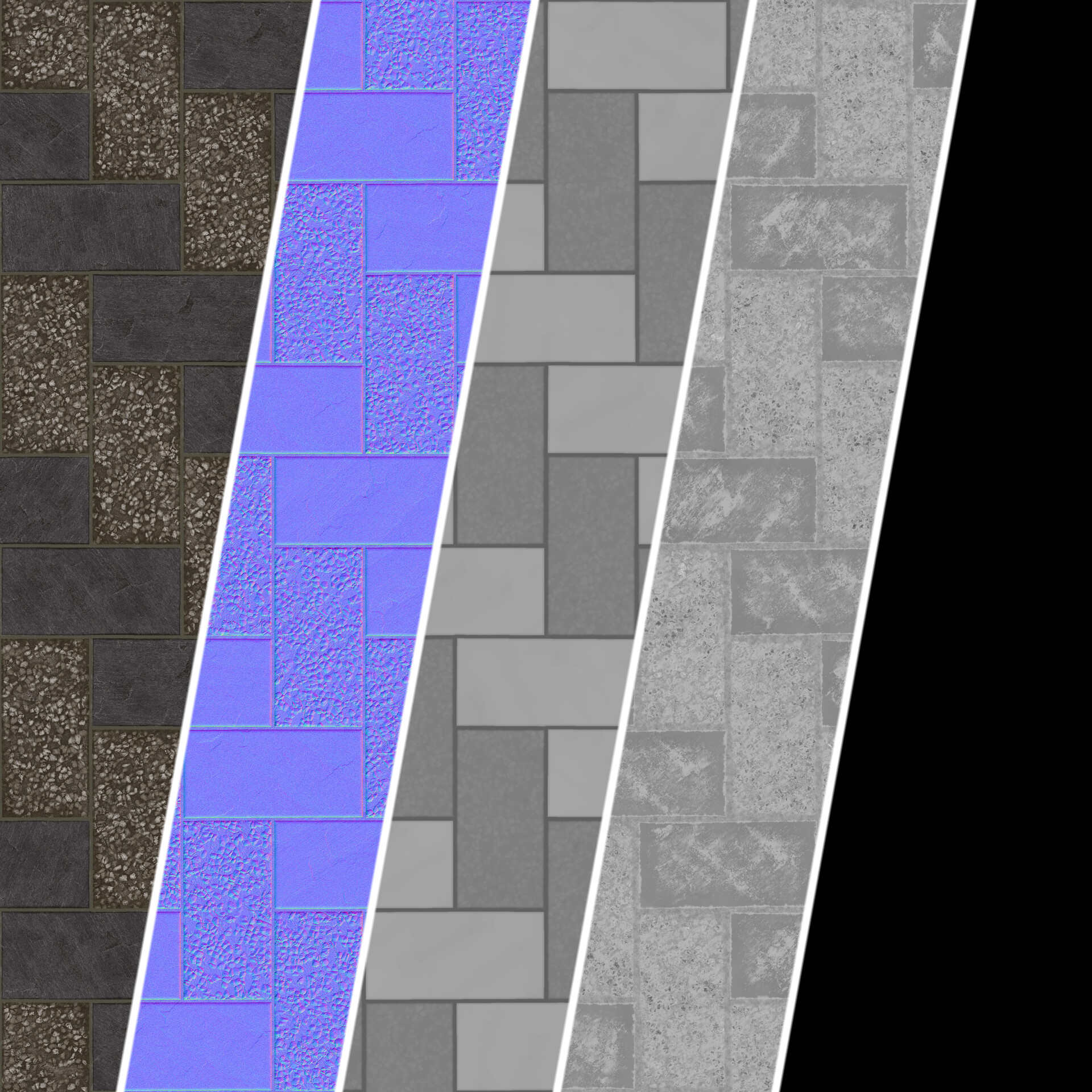 Dangsho - Tile Materials 42- Slate Stone Tiling By Gravel | Sbsar Pbr ...