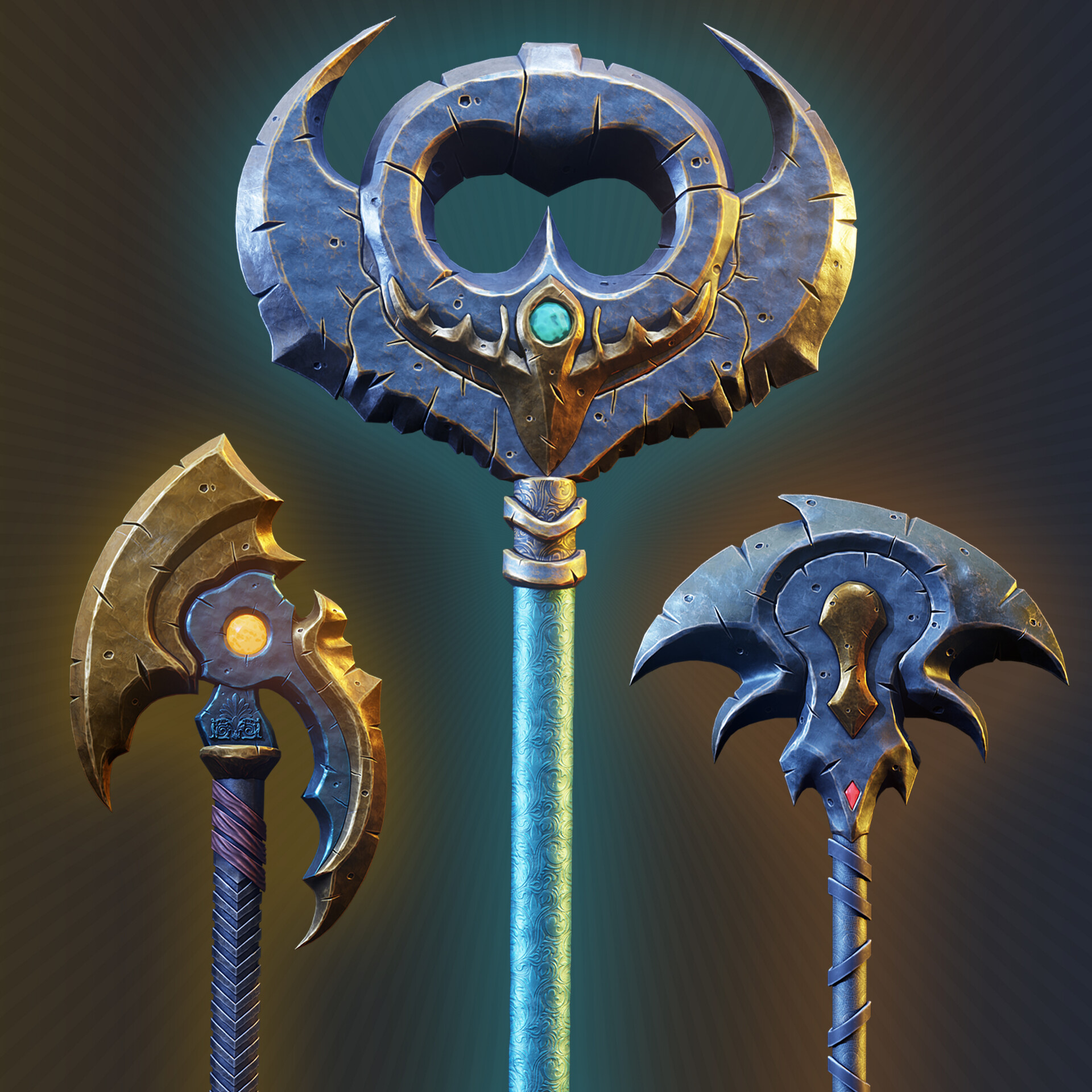 ArtStation - 15 Fantastic Stylized Axes VOL01 Game Ready